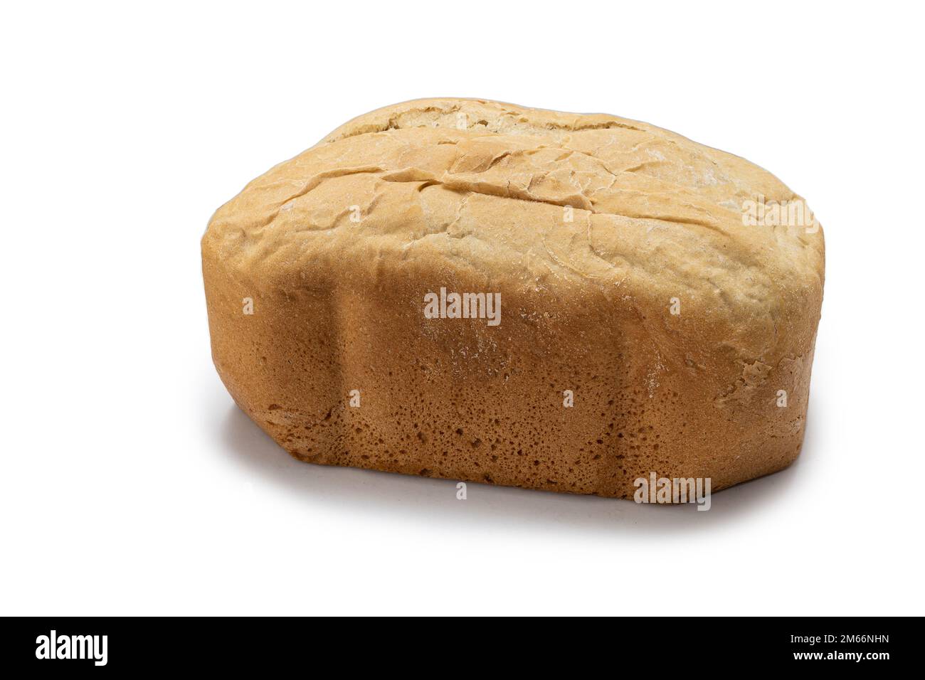 Bread mold made with a domestic bread machine on a white background ...