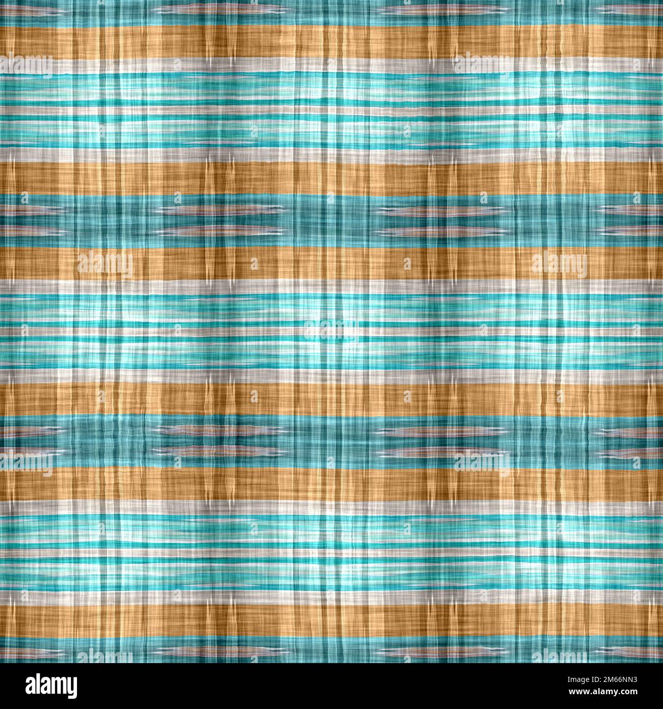 Teal rustic coastal beach house check fabric tile. Seamless sailor ...