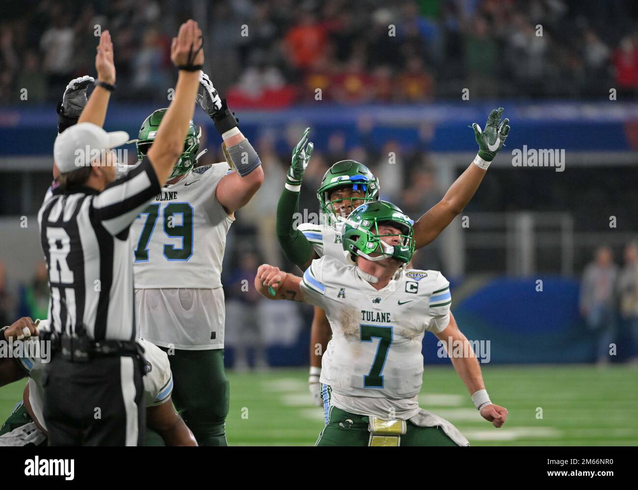 Arlington, Texas, USA. 2nd Jan, 2023. Tulane Green Wave quarterback ...
