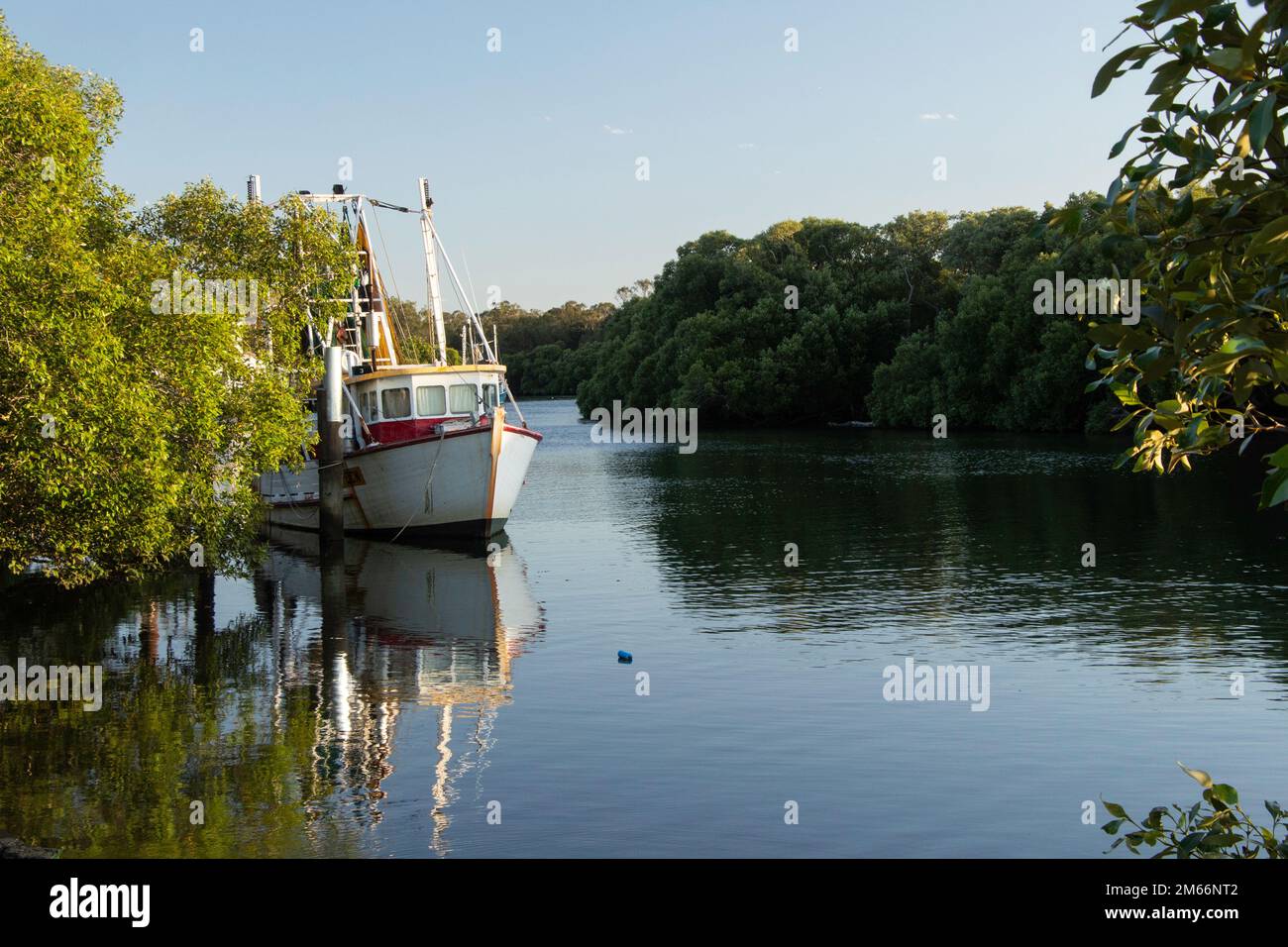 Prawn Trawler, on Cabage Tree Creek Stock Photo - Alamy