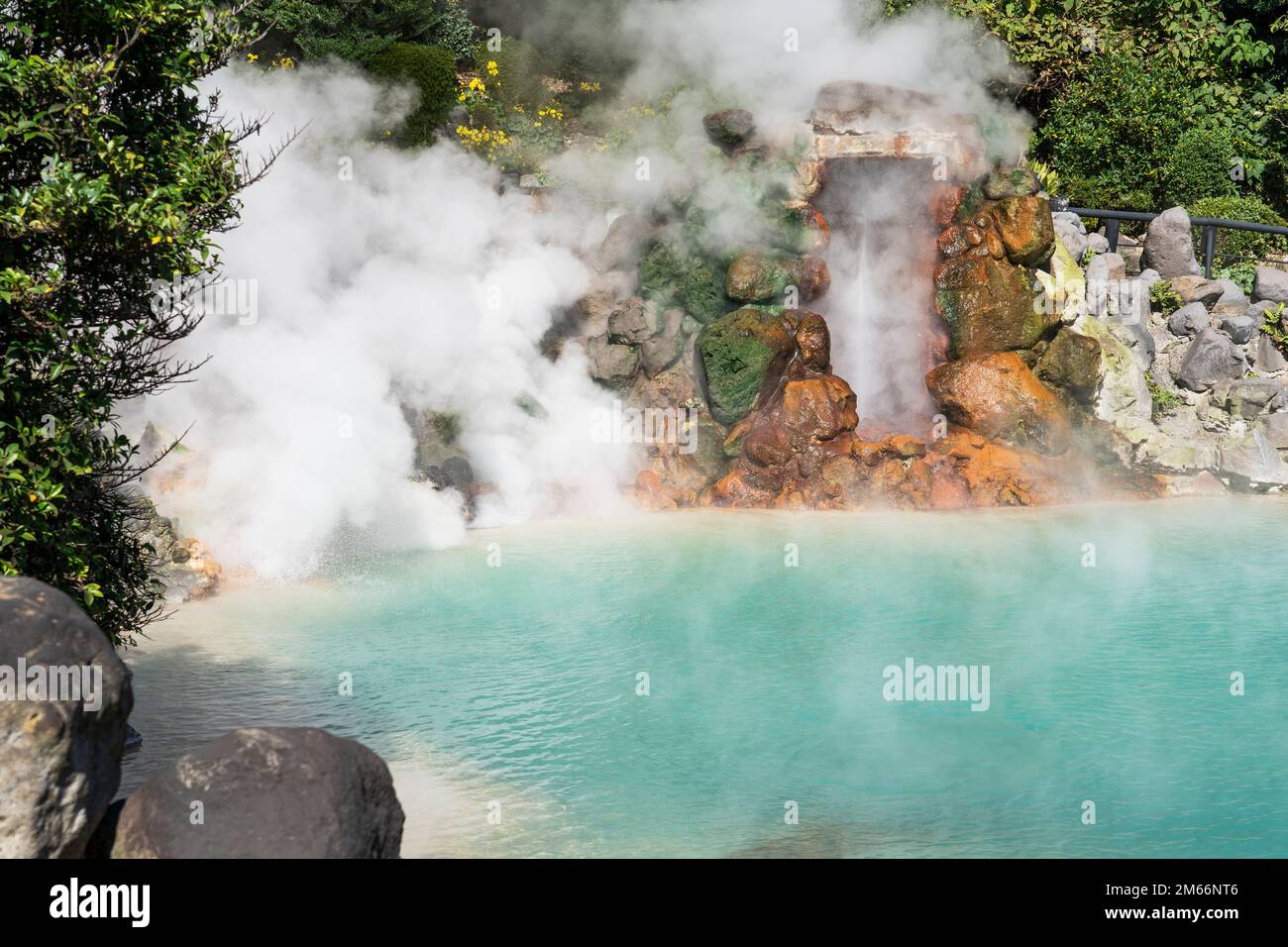 Umijigoku, one of the eight hells (Jigoku), multi-colored volcanic pool ...