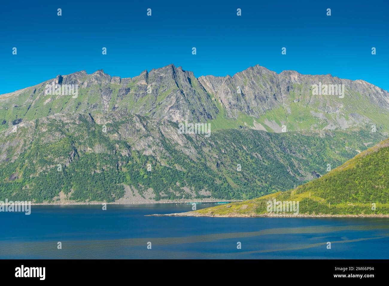 Mountain landscape of Senja Island in Norway Stock Photo - Alamy