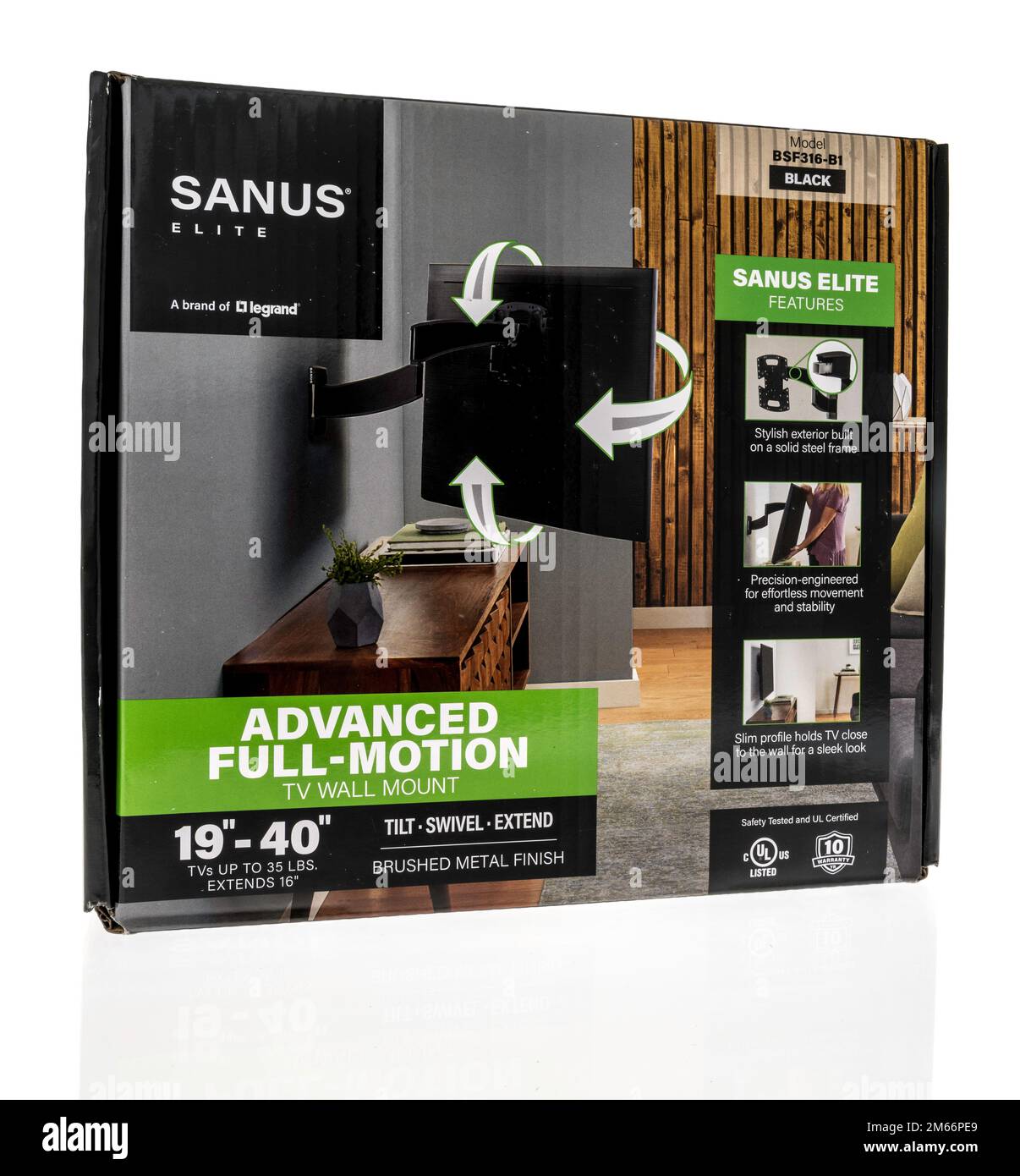 Winneconne, WI - 5 December 2022: A package of Sanus elite advanced ...