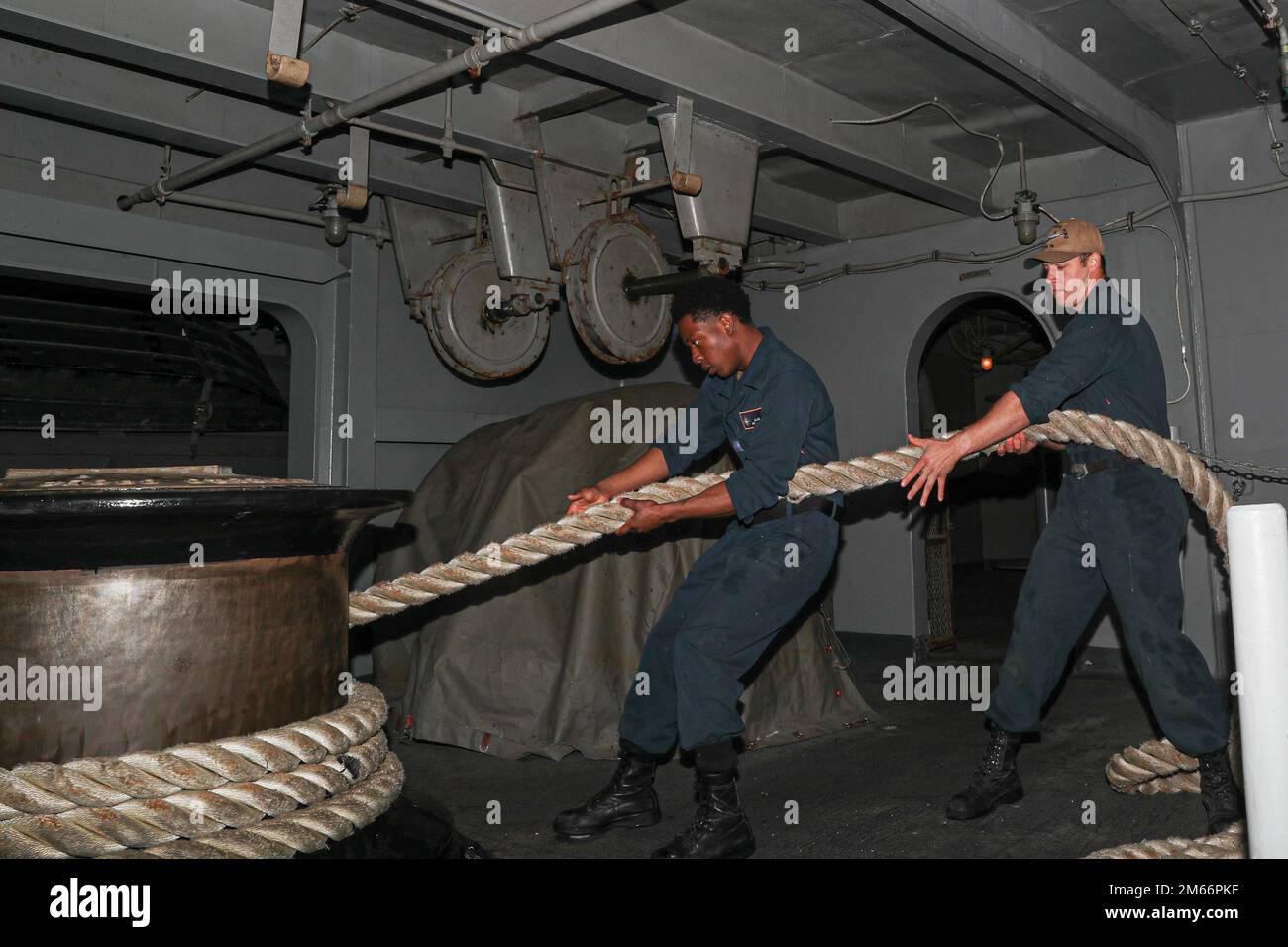 Seaman Bovensky Alix, left, from Maplewood, New Jersey, and Boatswain's ...