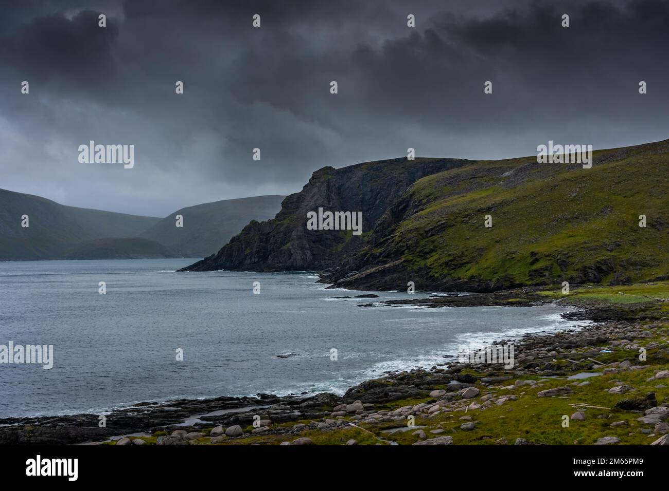 Cliff of the North Cape and the Arctic Ocean from Knivskjellodden, the ...