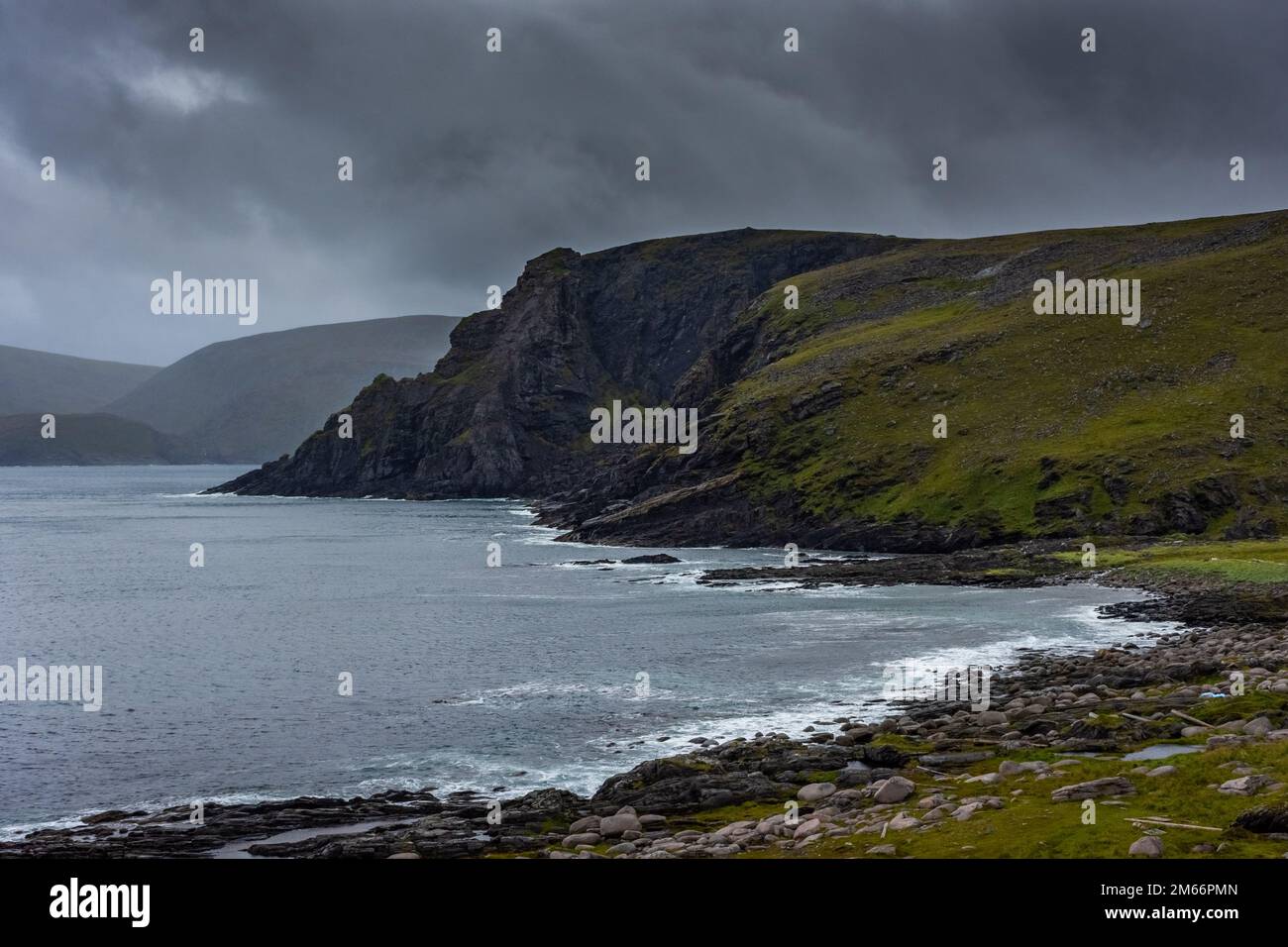 Cliff of the North Cape and the Arctic Ocean from Knivskjellodden, the ...
