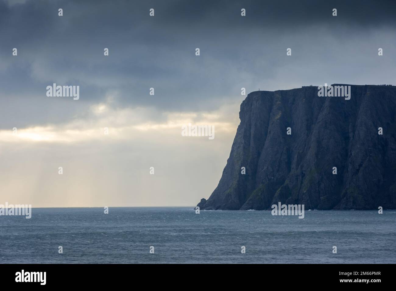 Cliff of the North Cape and the Arctic Ocean from Knivskjellodden, the ...
