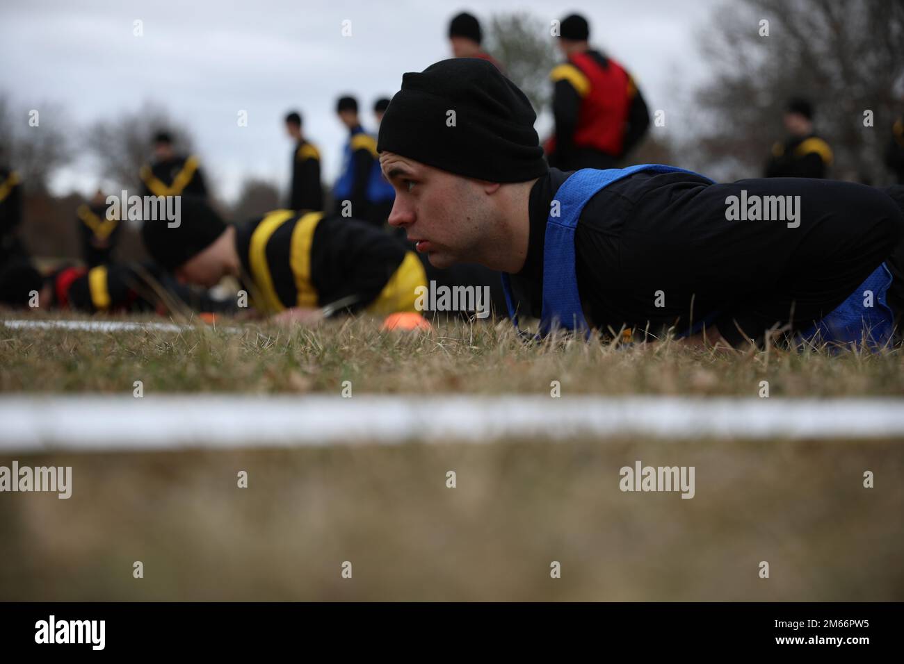 A Soldier prepares for the Hand Release Pushup event of the Army Combat ...