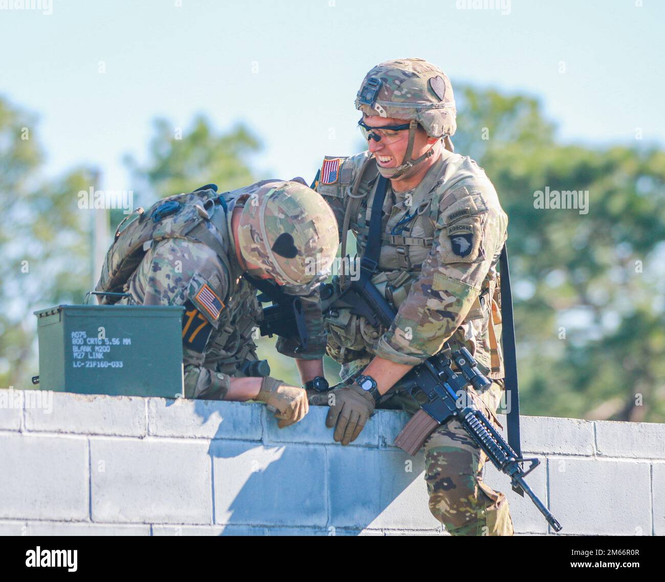 1st Lt. John Greer (left) and 1st Lt. Nicholas Chatel from the 101st ...