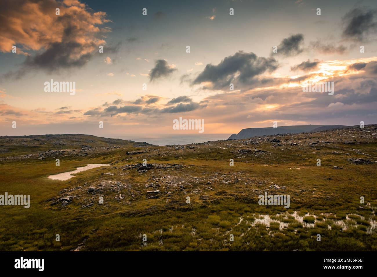 Knivskjellodden, a trail in the tundra towards the true northernmost ...