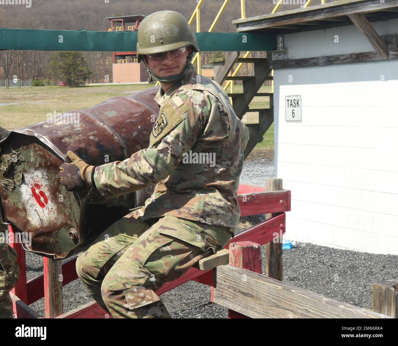 U.S. Army ROTC Cadet Mason Koma with Bravo Company participates in an ...
