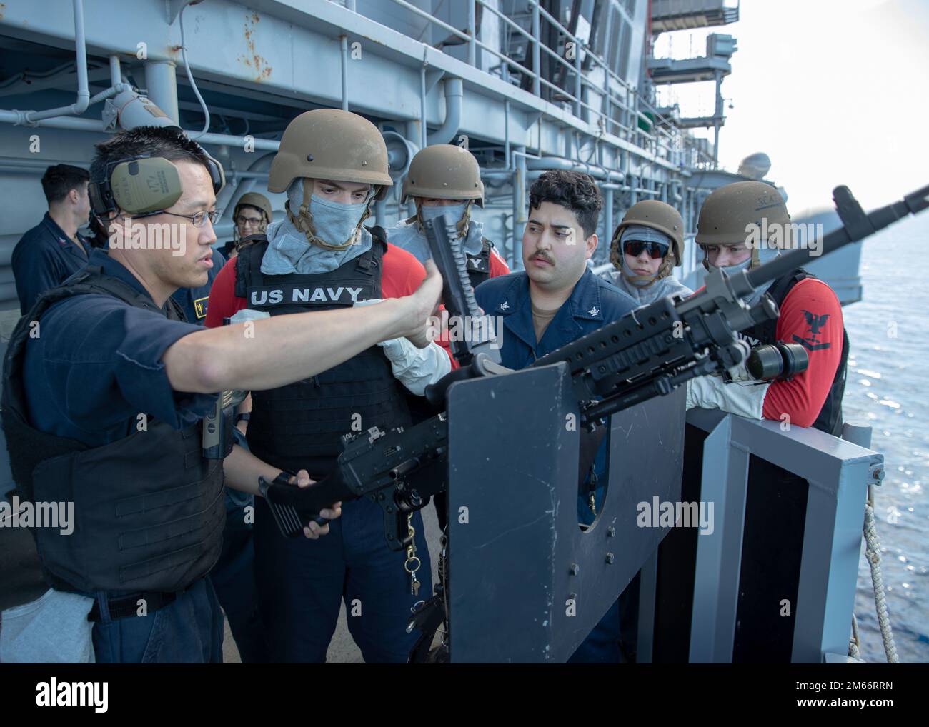 220408-N-VJ326-1039 PACIFIC OCEAN (April 8, 2022) – Sailors conduct crew-served weapons misfire ...