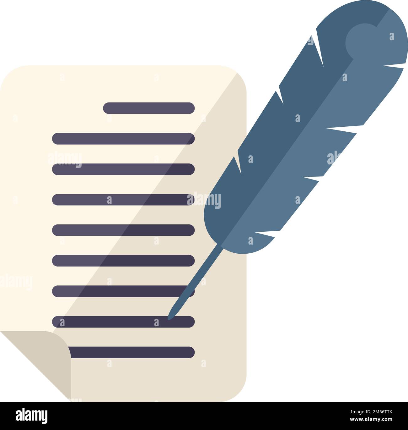 Feather writing icon flat vector. Letter text. Writer content isolated ...