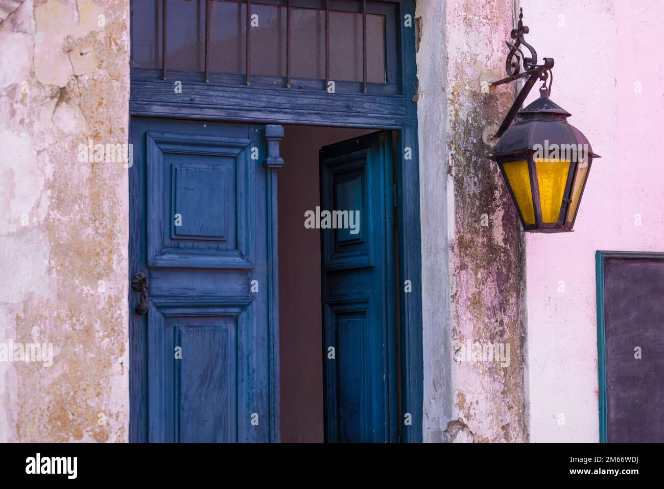 Uruguay, colonial streets of Colonia Del Sacramento in historic center ...