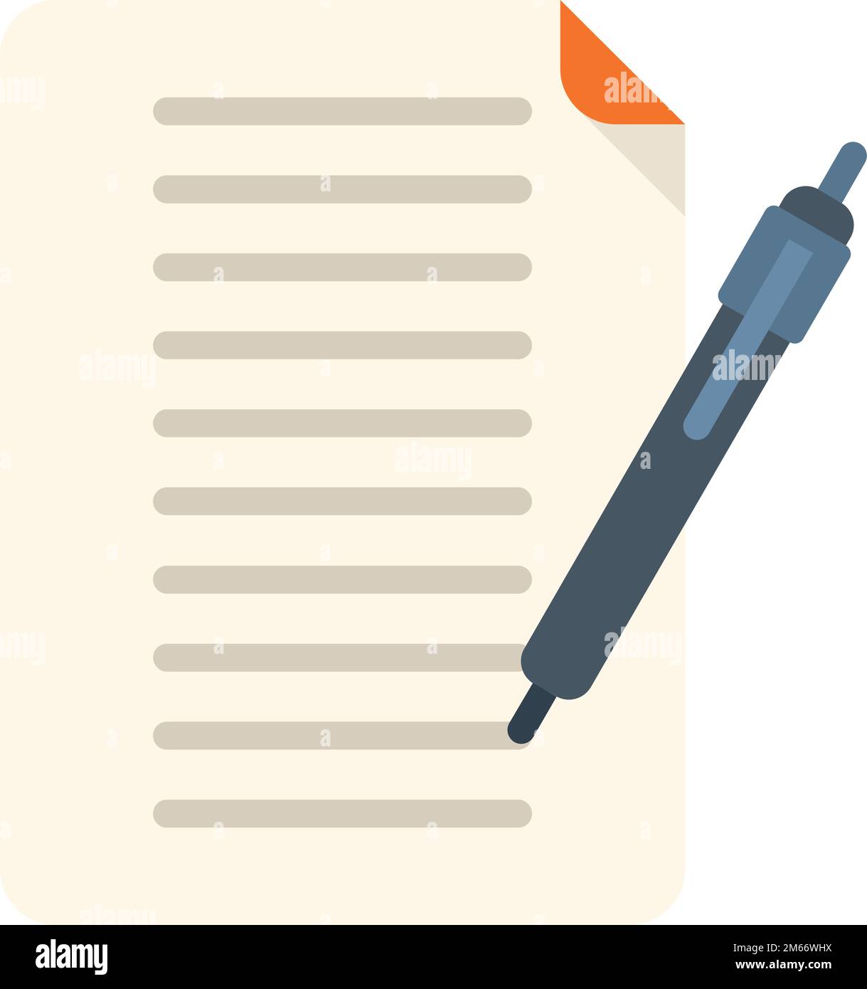 Writing paper icon flat vector. Text message. Content desk isolated ...