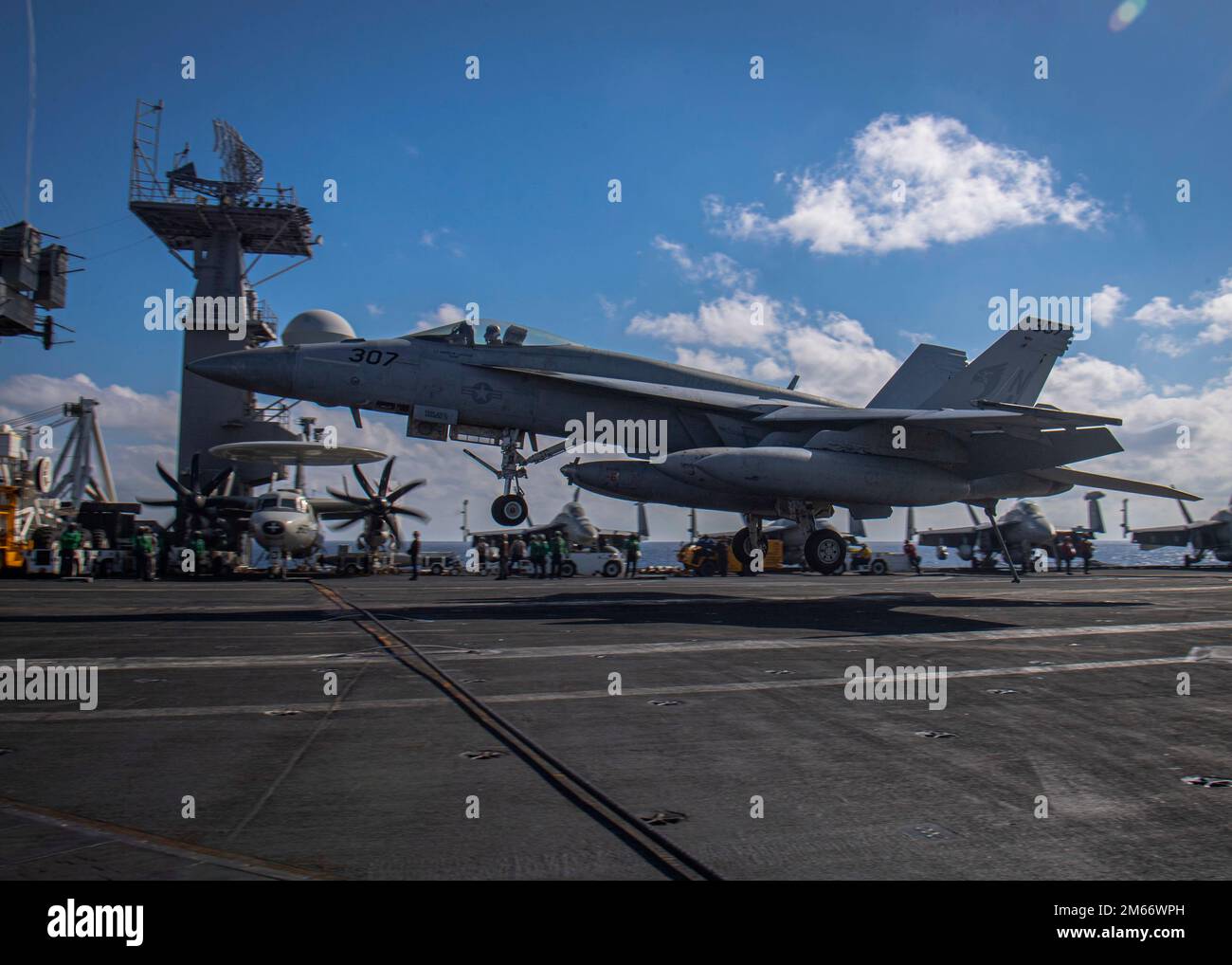 230102-N-MH015-1451 PHILIPPINE SEA (Jan. 2, 2023) An F/A-18E Super Hornet from the “Kestrels” of ...