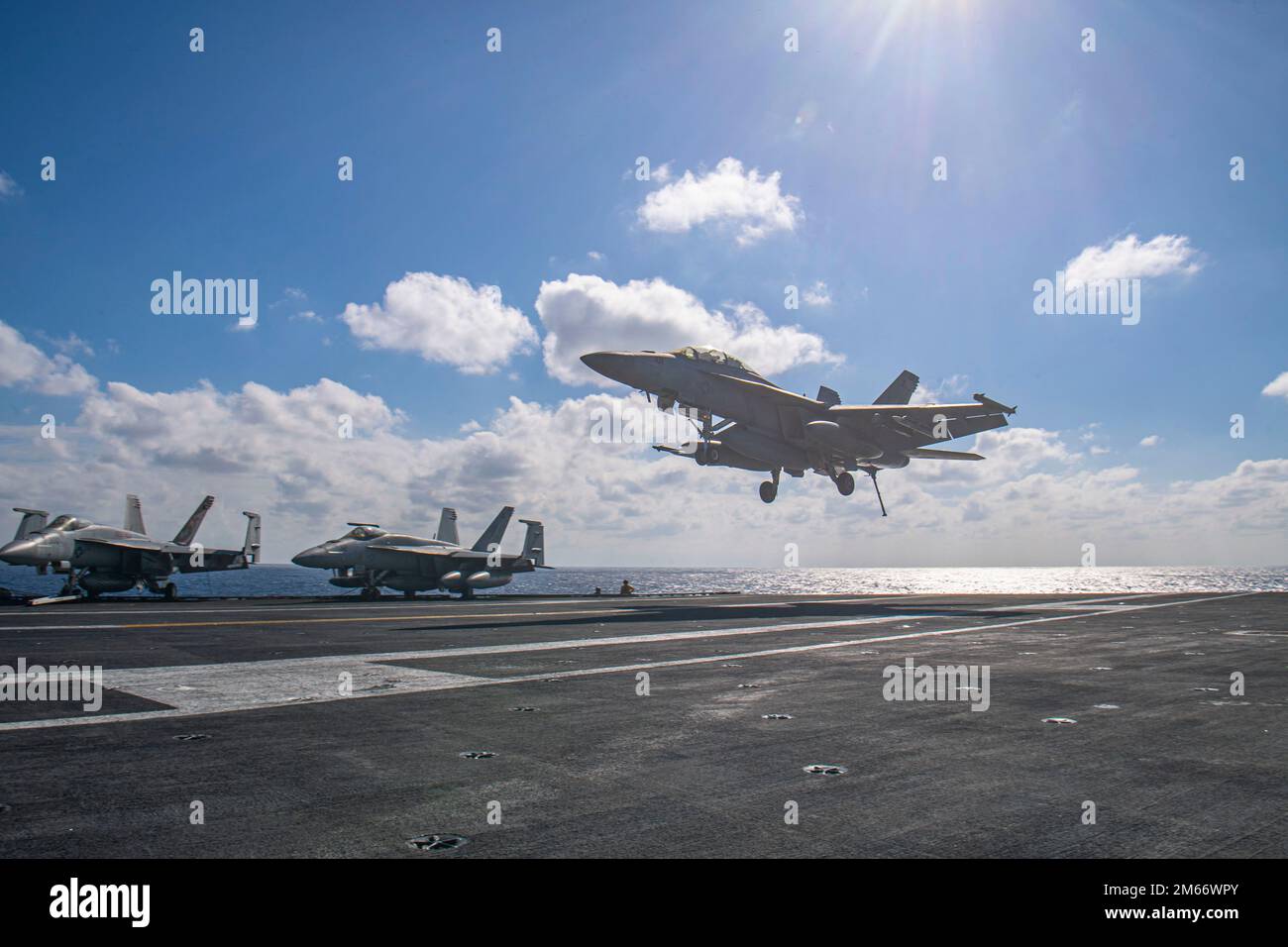 230102-N-MH015-1417 PHILIPPINE SEA (Jan. 2, 2023) An F/A-18F Super Hornet from the “Fighting ...