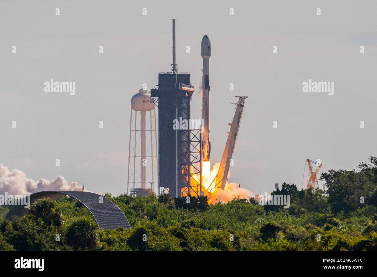 A Falcon 9 rocket carrying Starlink 4-25 payload launches from Space ...