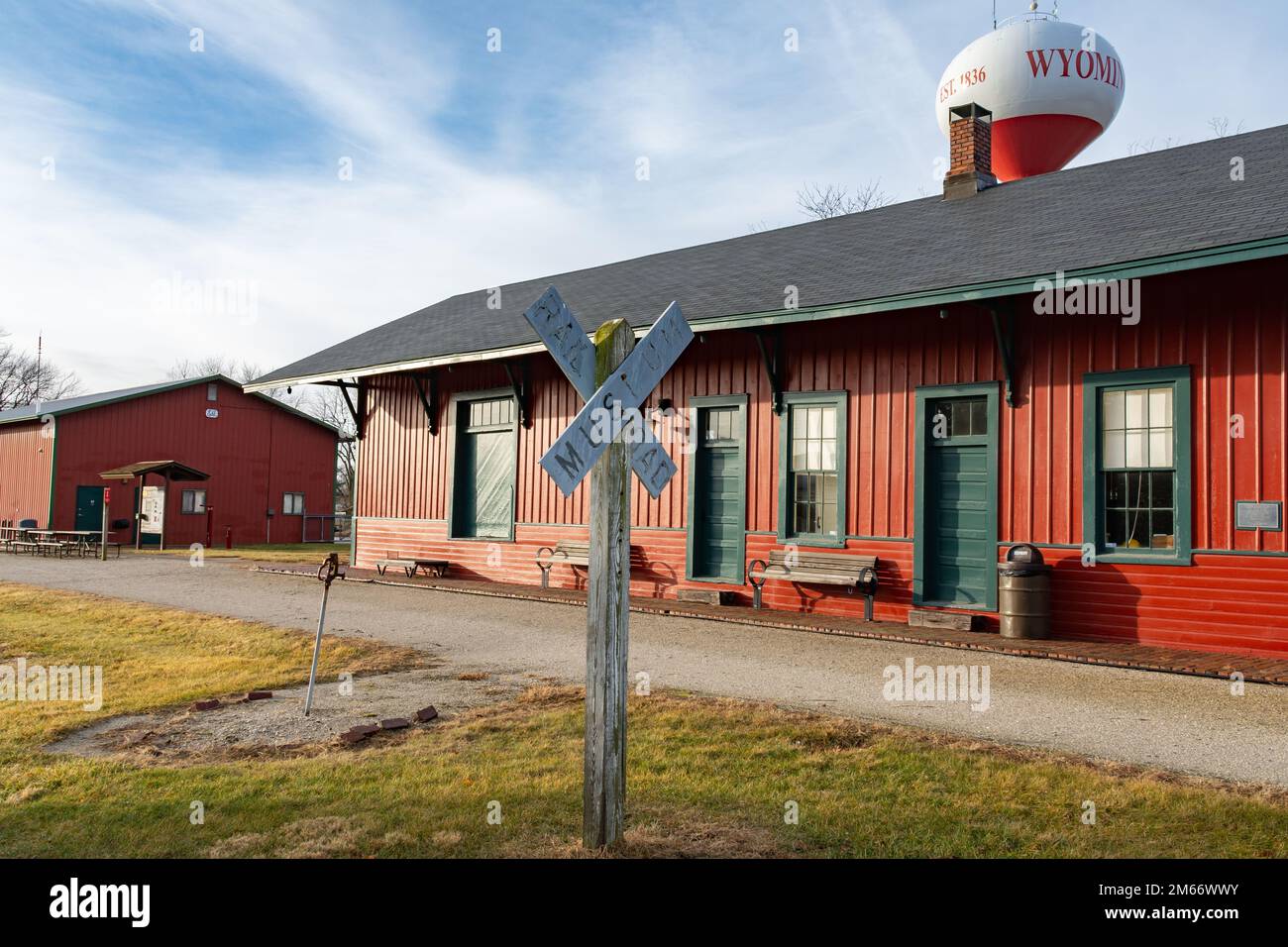 Wyoming, Illinois, USA - January 2nd 2023 - Old train depot turned ...