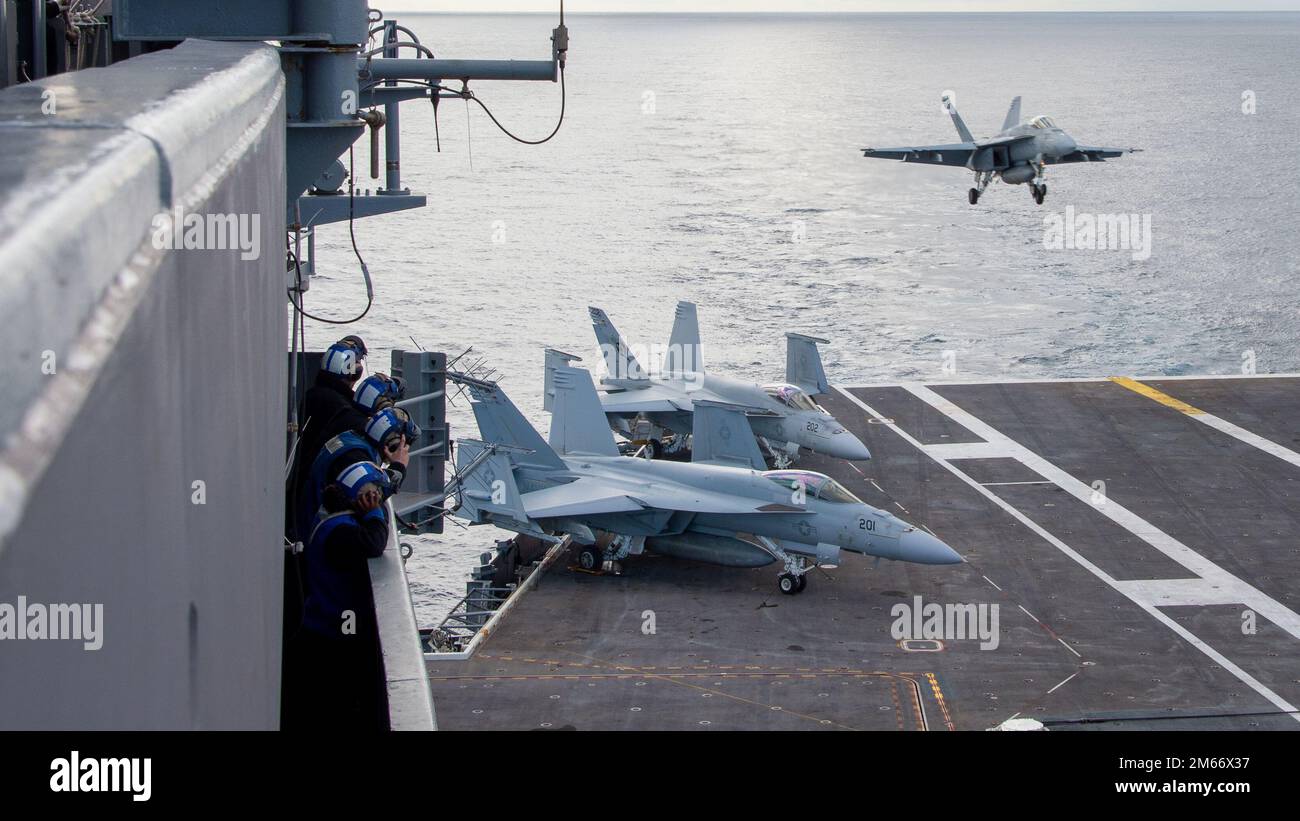 221214-N-PQ495-1025 PACIFIC OCEAN (Dec. 14, 2022) Sailors watch from ...