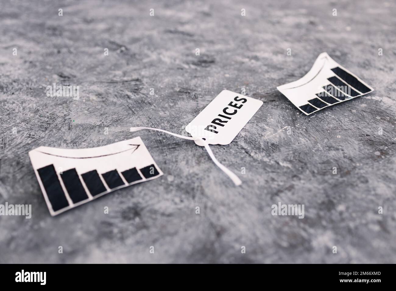 inflation and price hikes conceptual image, Prices text on product tag ...