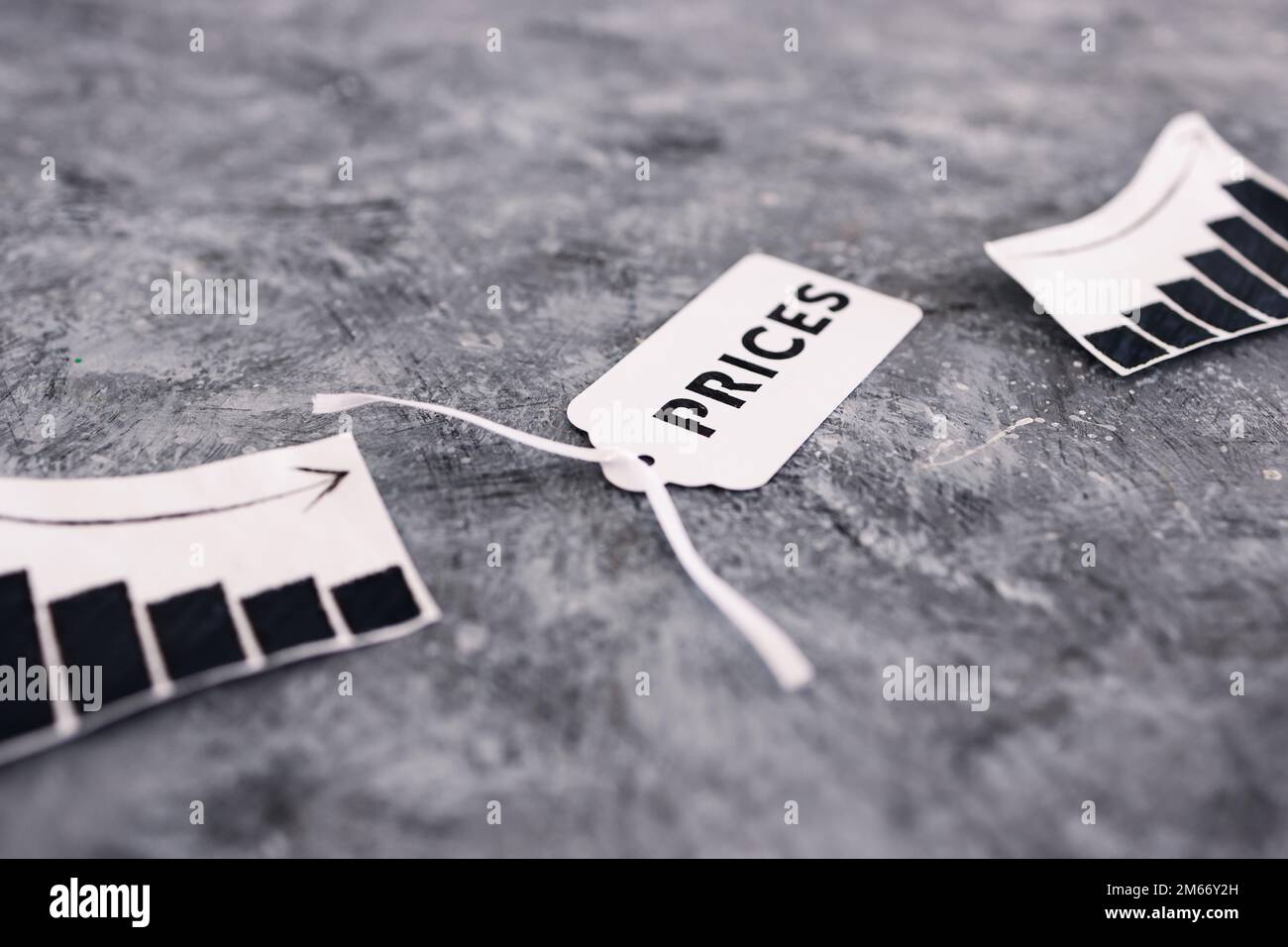 inflation and price hikes conceptual image, Prices text on product tag ...