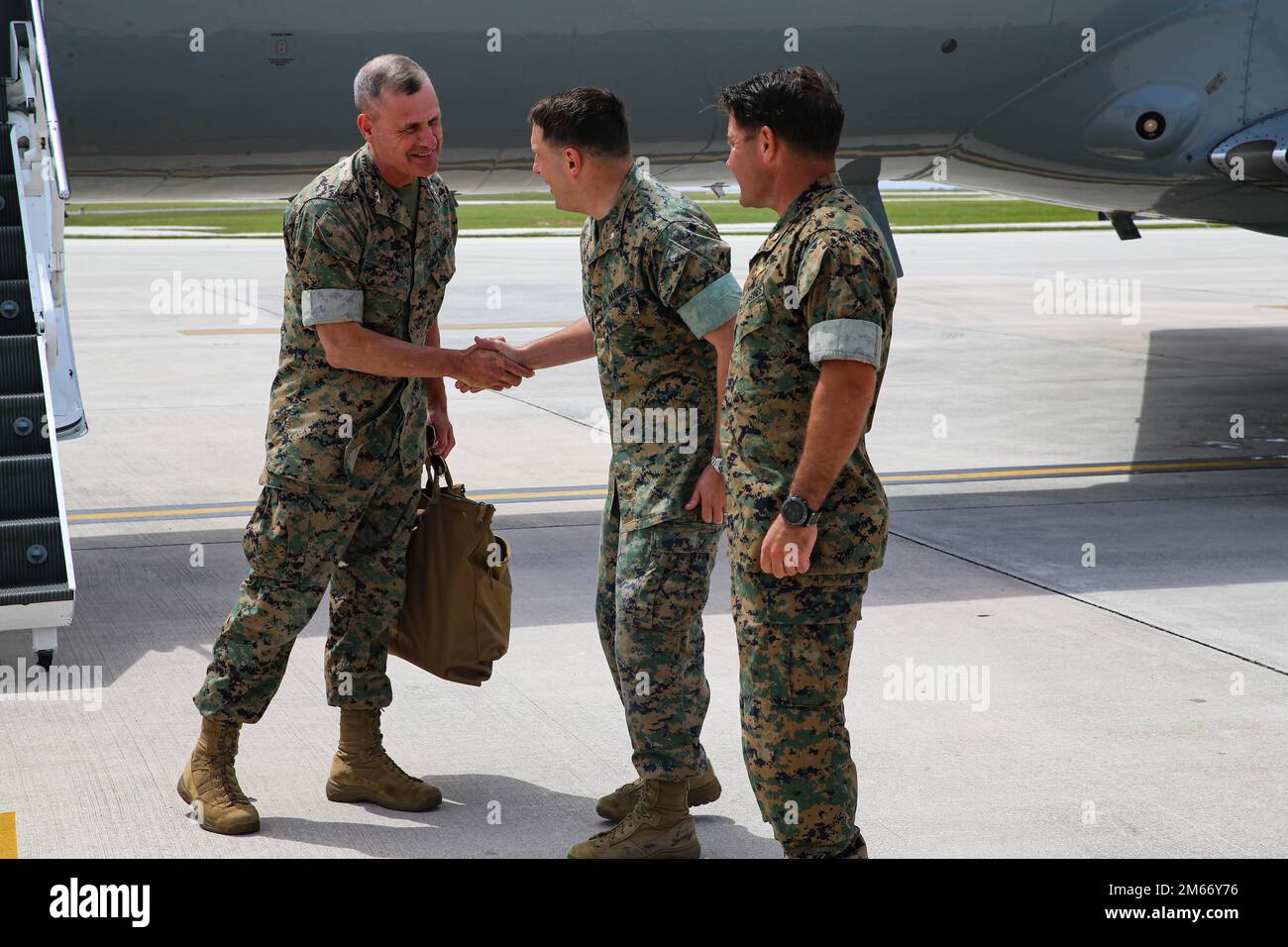 U.S. Marine Corps Lt. Col. Colter Bahlau, the operations officer for ...