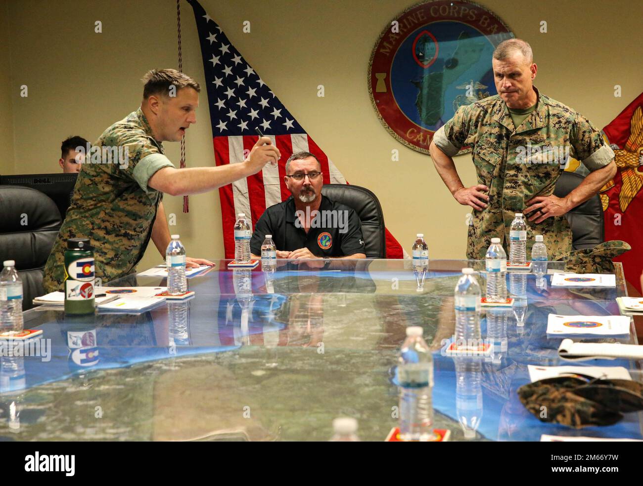 U.S. Marine Corps Lt. Col. Colter Bahlau, the operations officer for ...