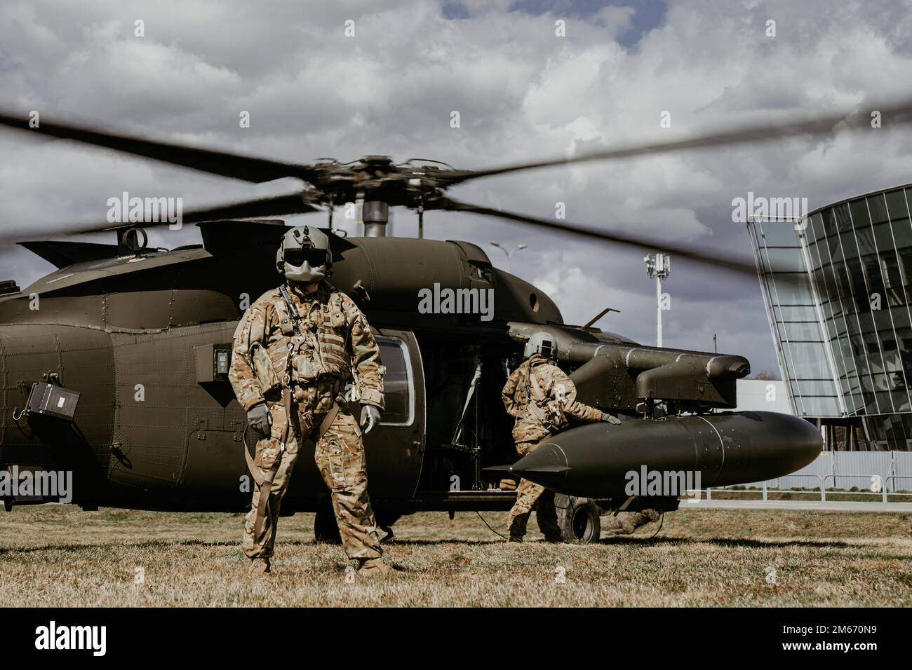 A U.S. Army Soldier with 1-214th General Support Aviation Battalion ...