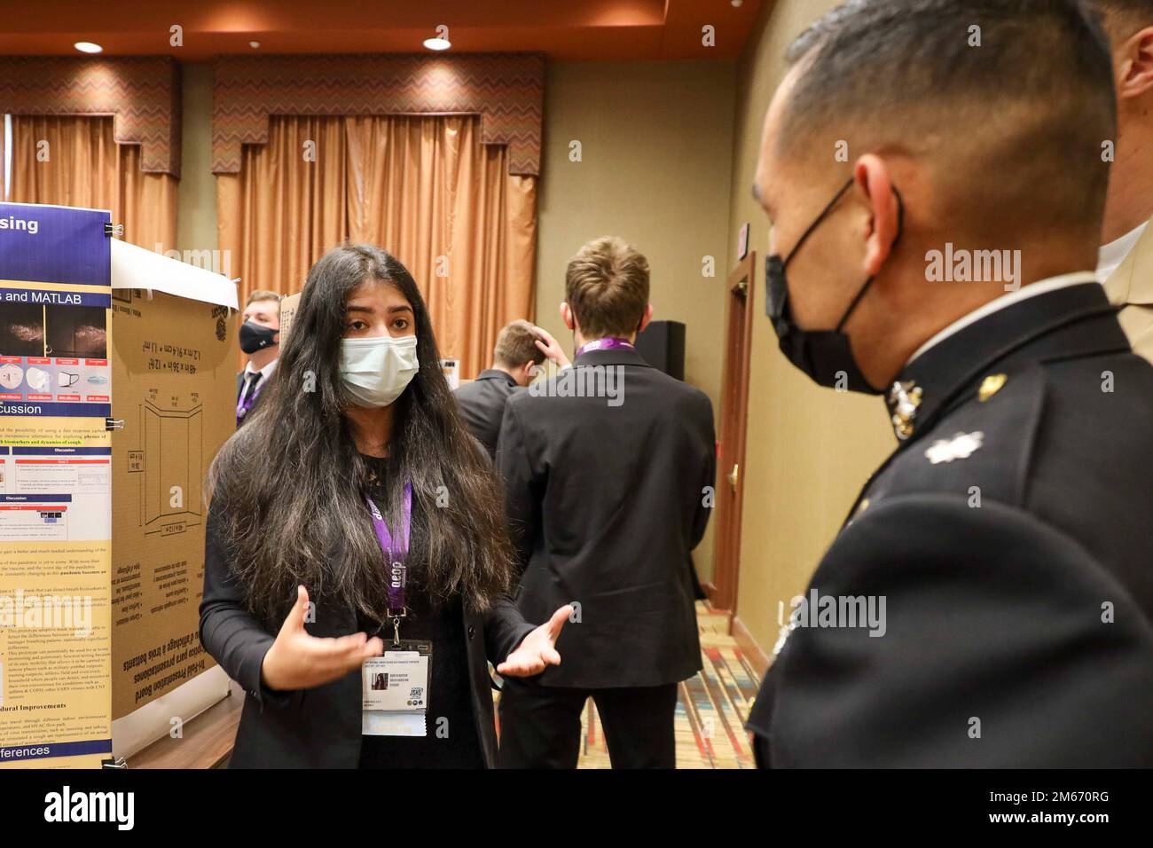 U.S. Marine Corps Lt. Col. Scotty Black engages with students at the ...