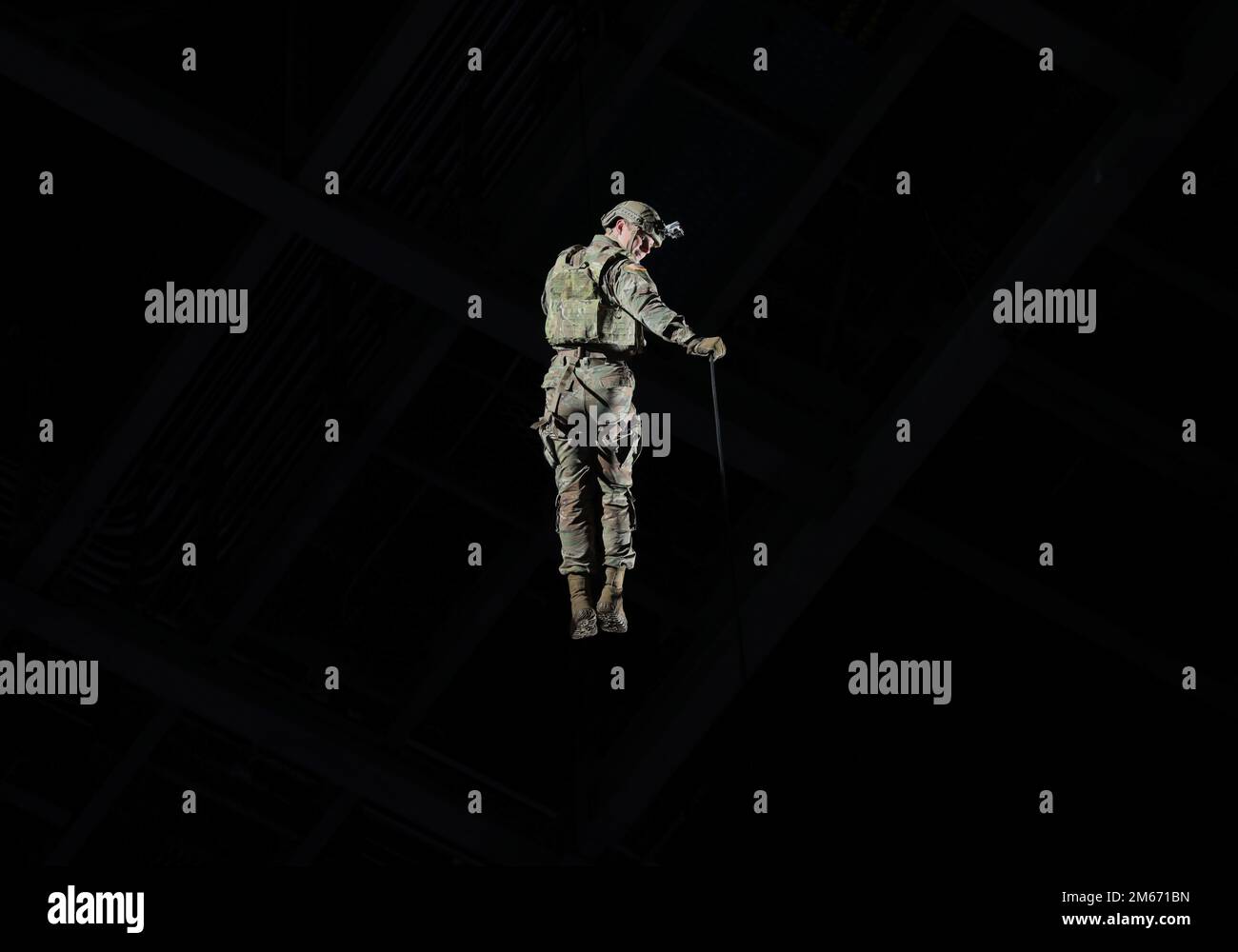 Staff Sgt. Michael Bougher rappels more than 60 feet from the Indy Fuel ...