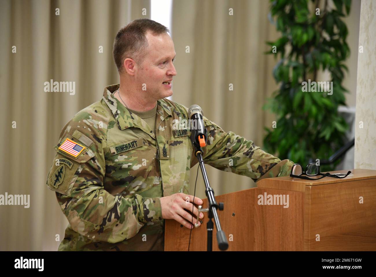 U.S. Army Command Sgt. Maj. William M. Rinehart, of the Intelligence ...