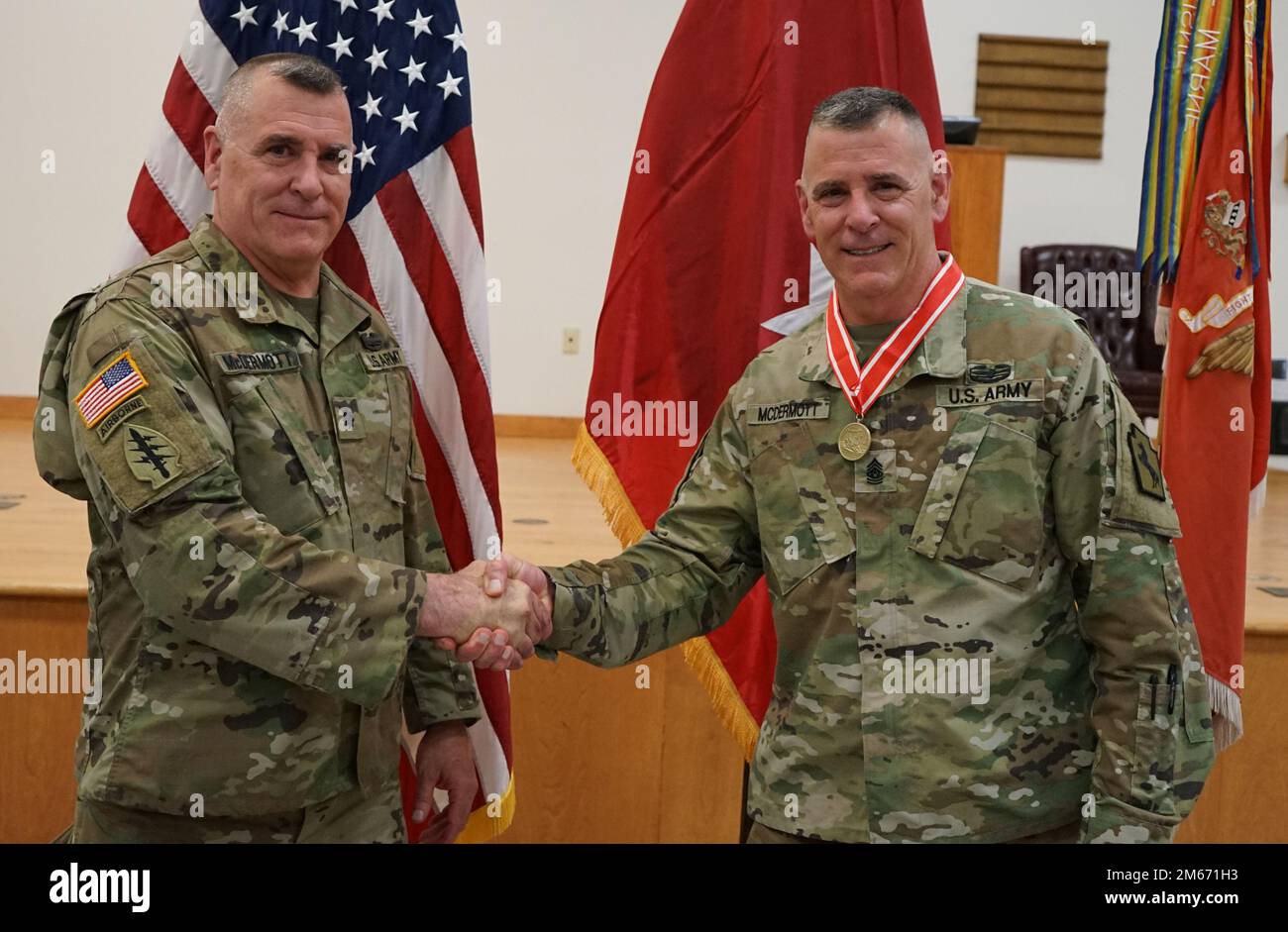 (Left to Right) Lt. Col. Greg McDermott, brigade veterinarian for 338th ...