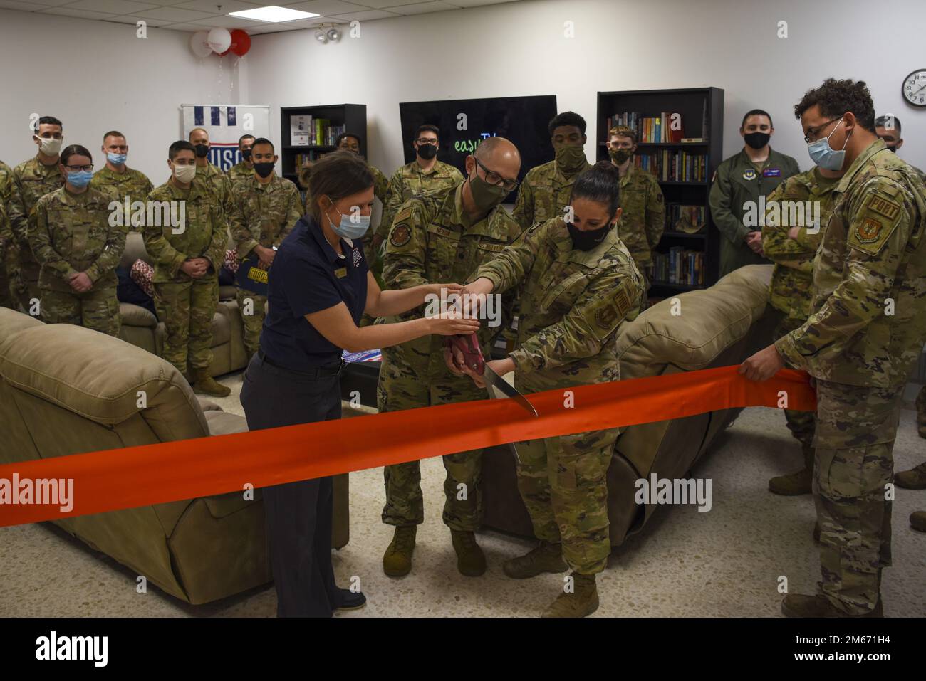 Lt. Col. Mark Nexon, 496th Air Base Squadron commander, Kayla Clark ...