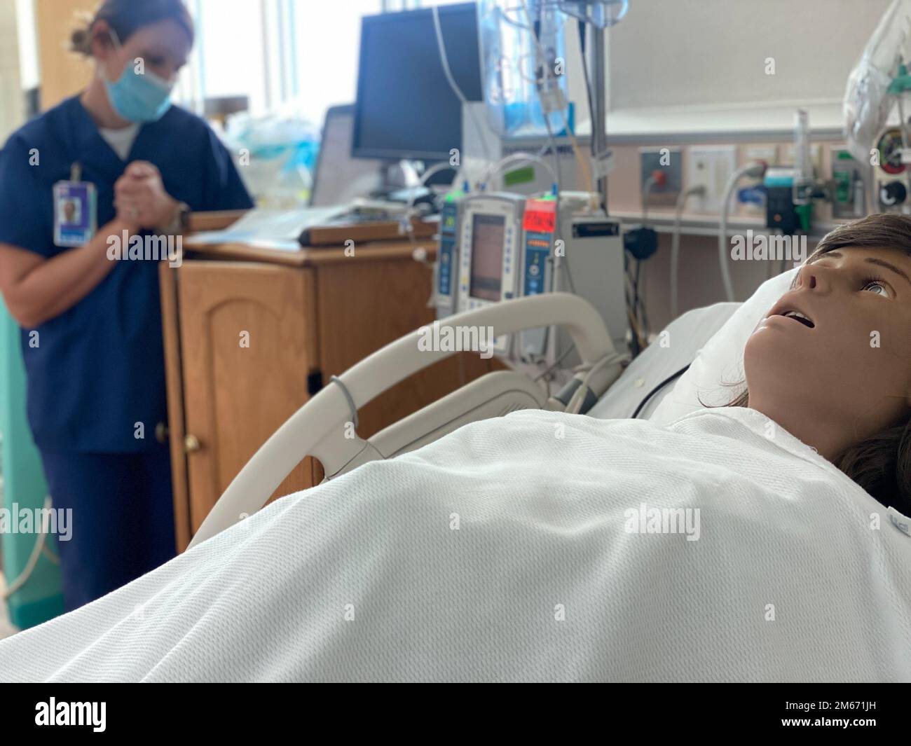 Lt. Cmdr. Teresa Sikes reviews a chart during Code Purple Drill ...