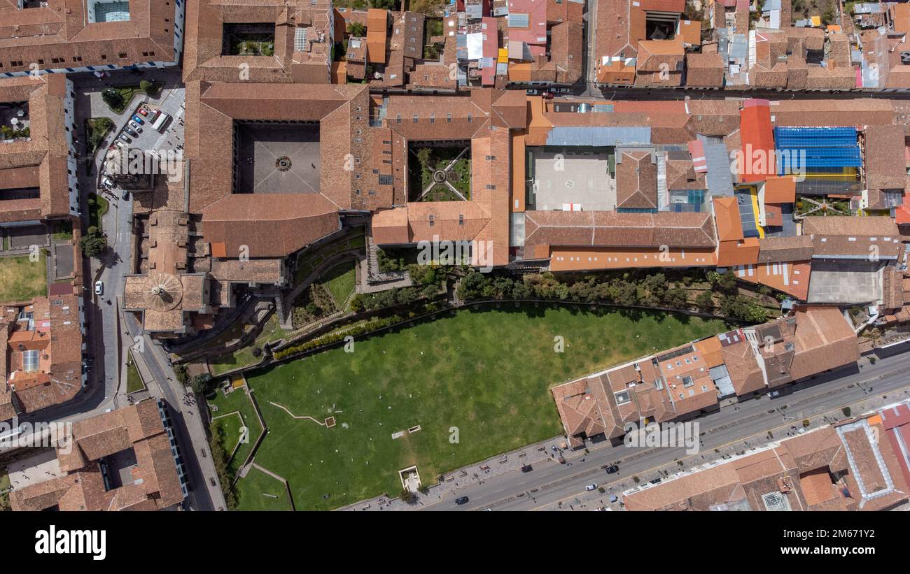 Aerial view of the Coricancha temple in Cusco. Peru Stock Photo - Alamy
