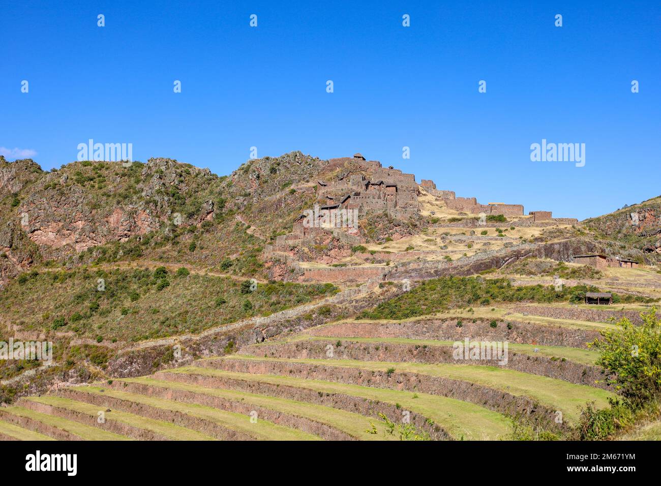 Nice view of the Pisac ruins in Cusco. Peru Stock Photo - Alamy