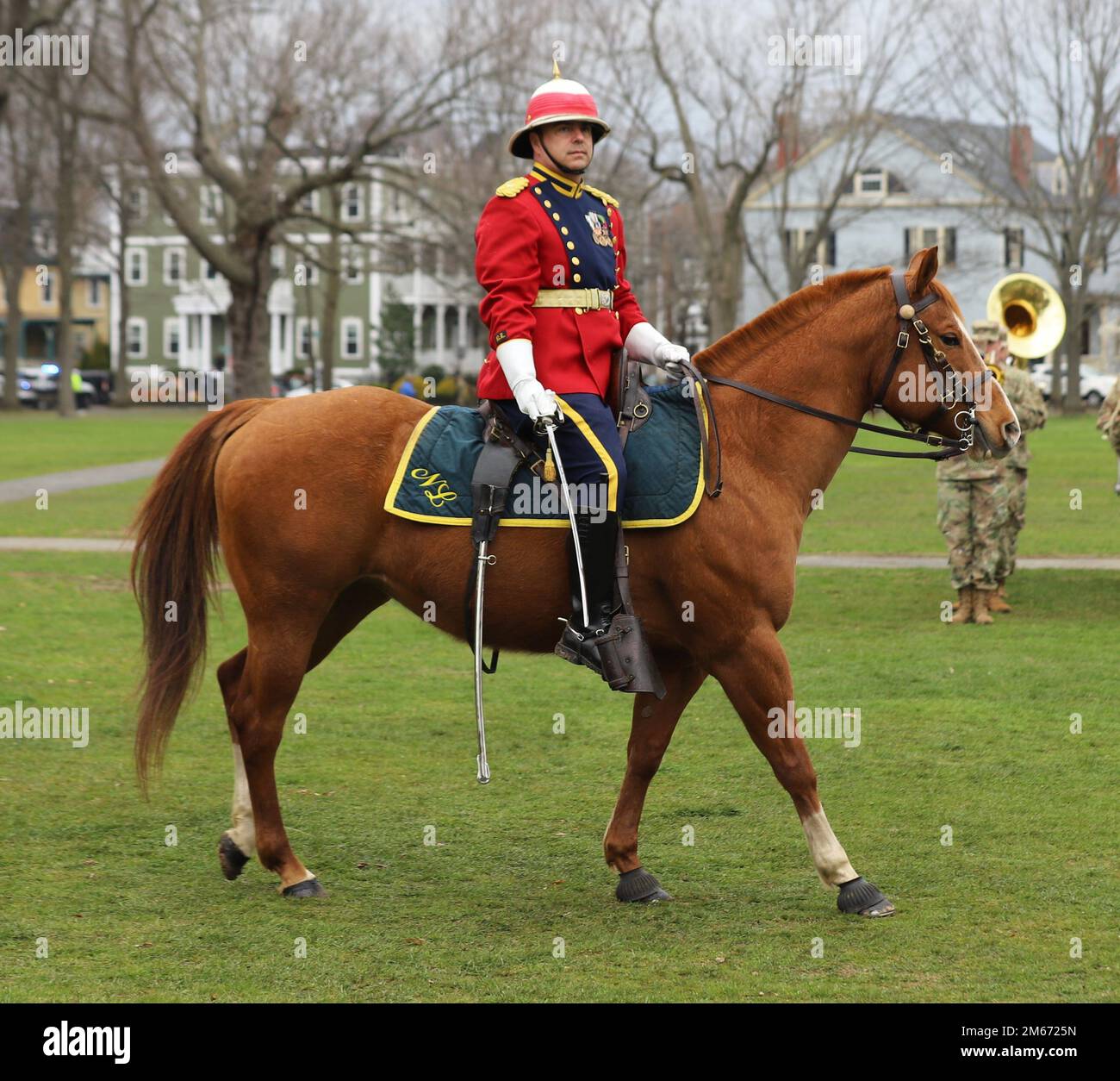 SALEM, Mass. -- The National Lancers march during the pass and review ...