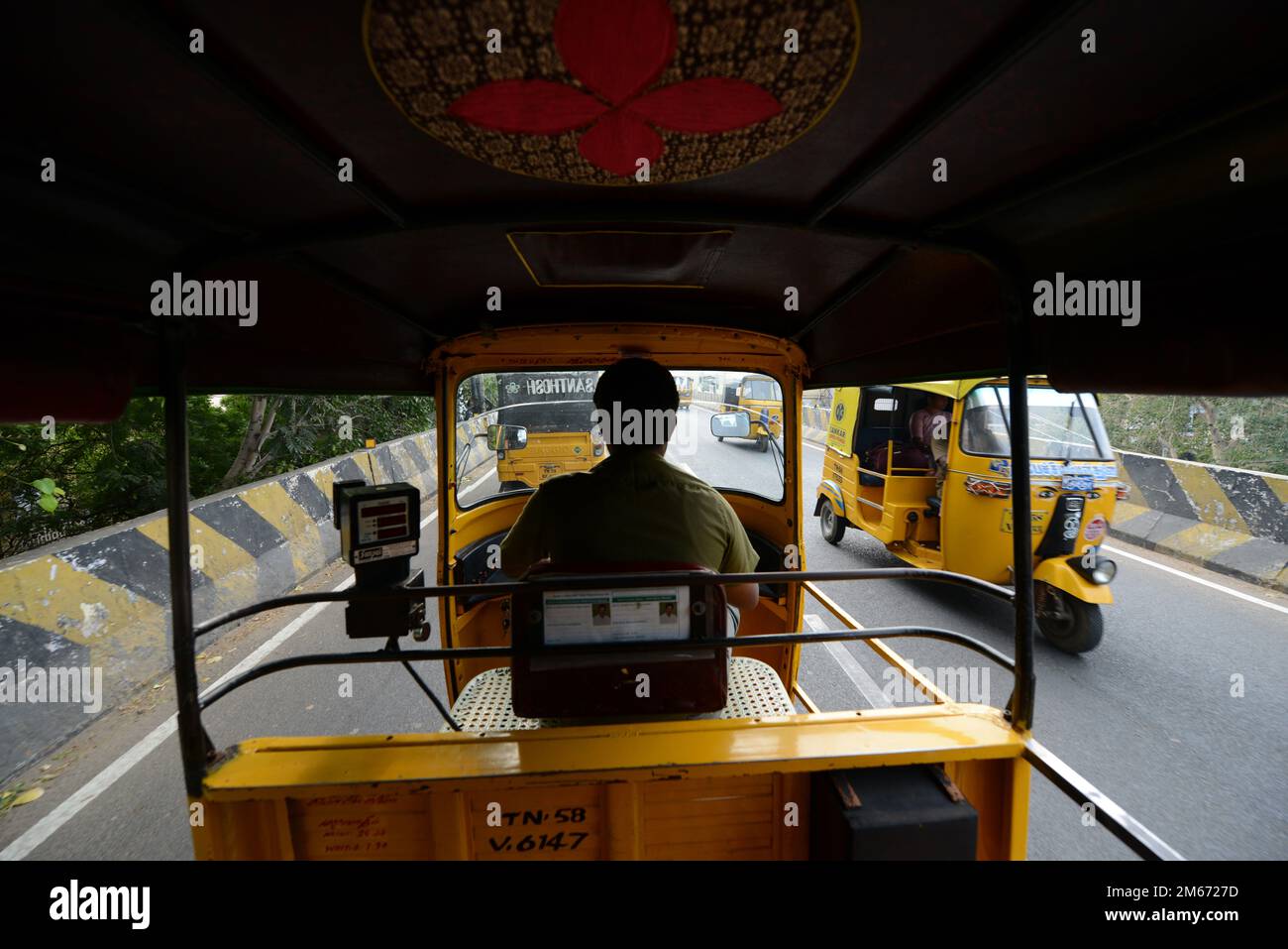 Traveling in an Auto Rickshaw in Madurai, Tamil Nadu, India Stock Photo ...