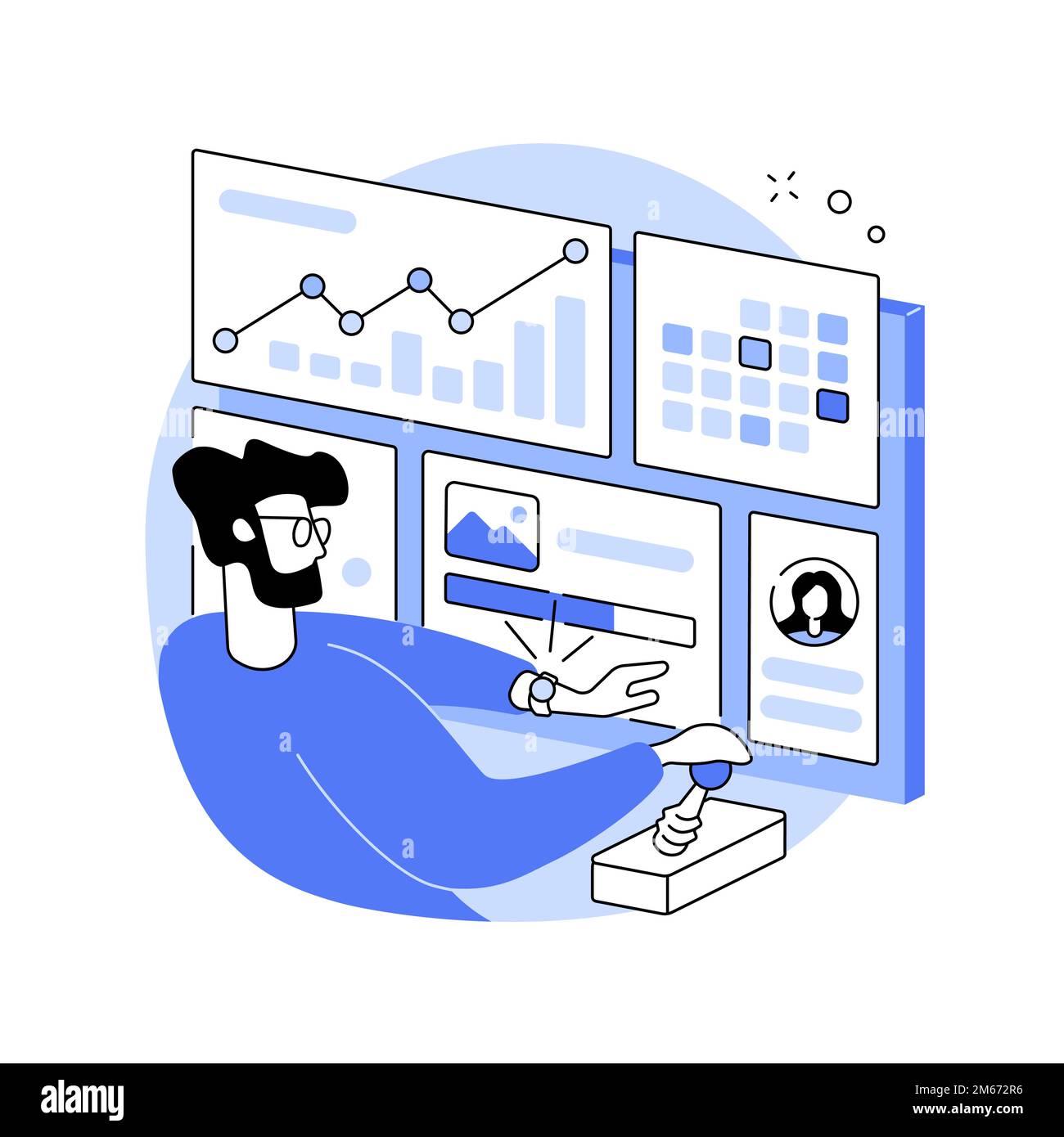 Social media dashboard abstract concept vector illustration. Marketing ...