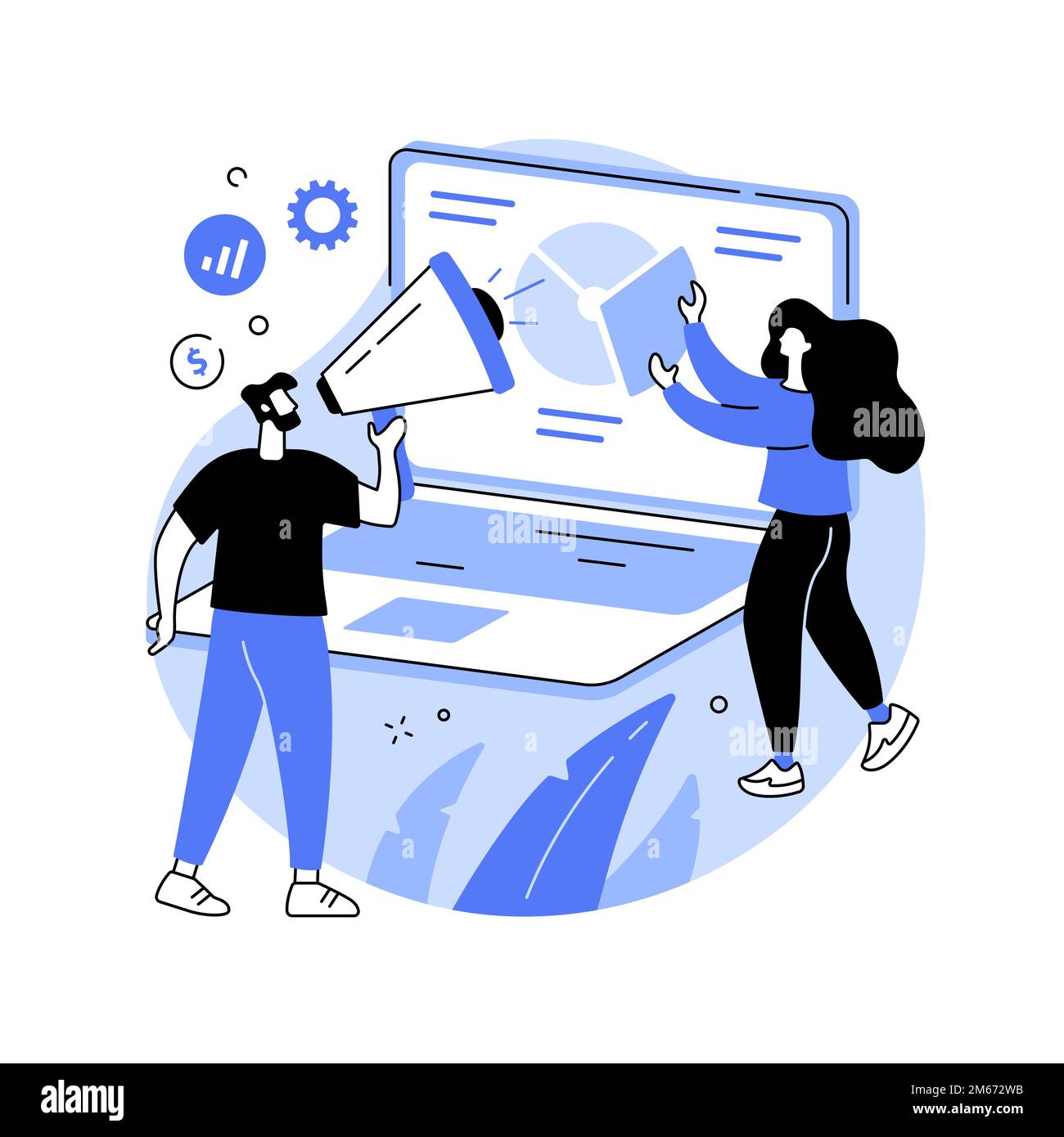 Digital marketing strategy abstract concept vector illustration. Brand insight, social media ...