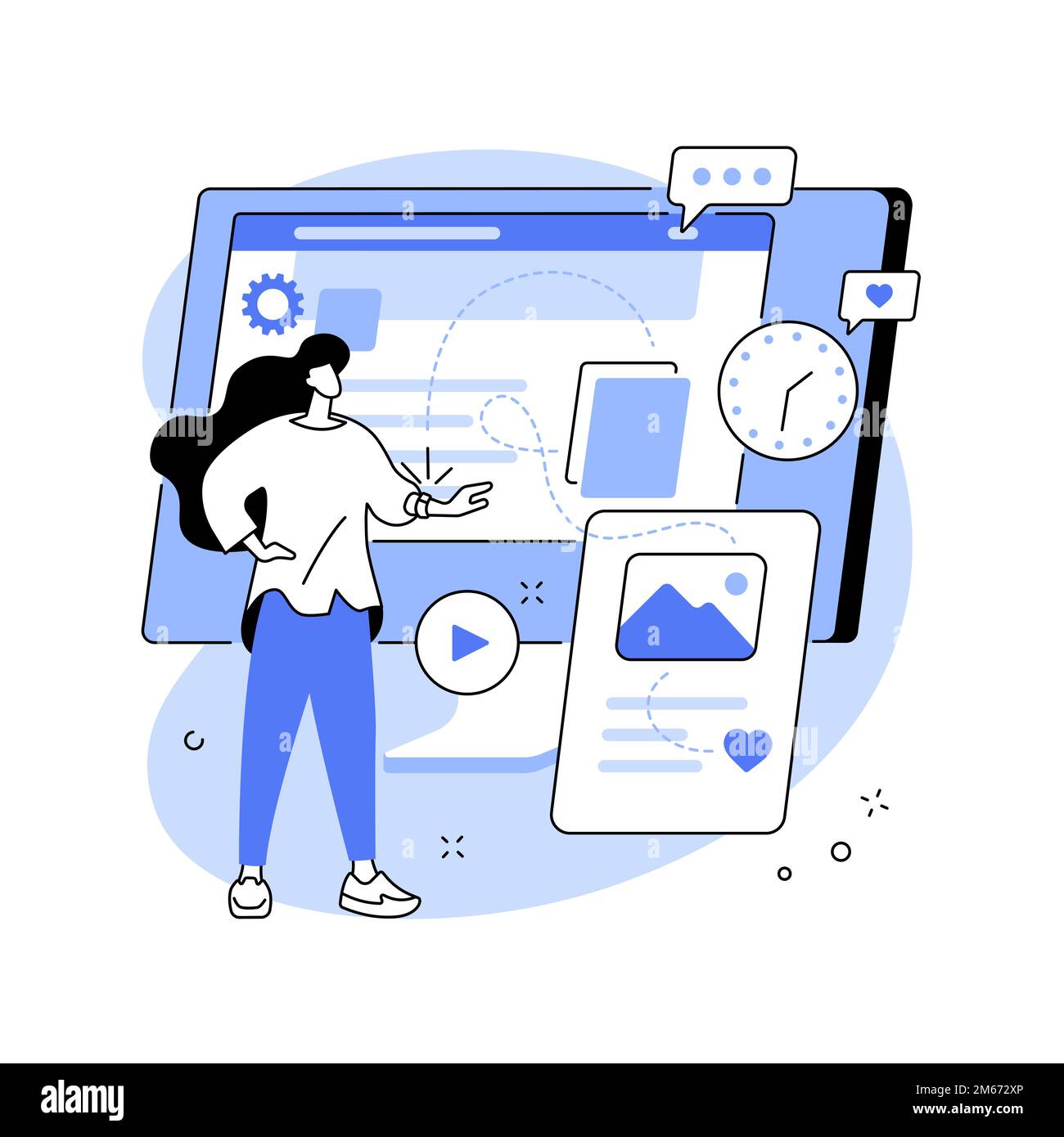 Social media management abstract concept vector illustration. SMM ...