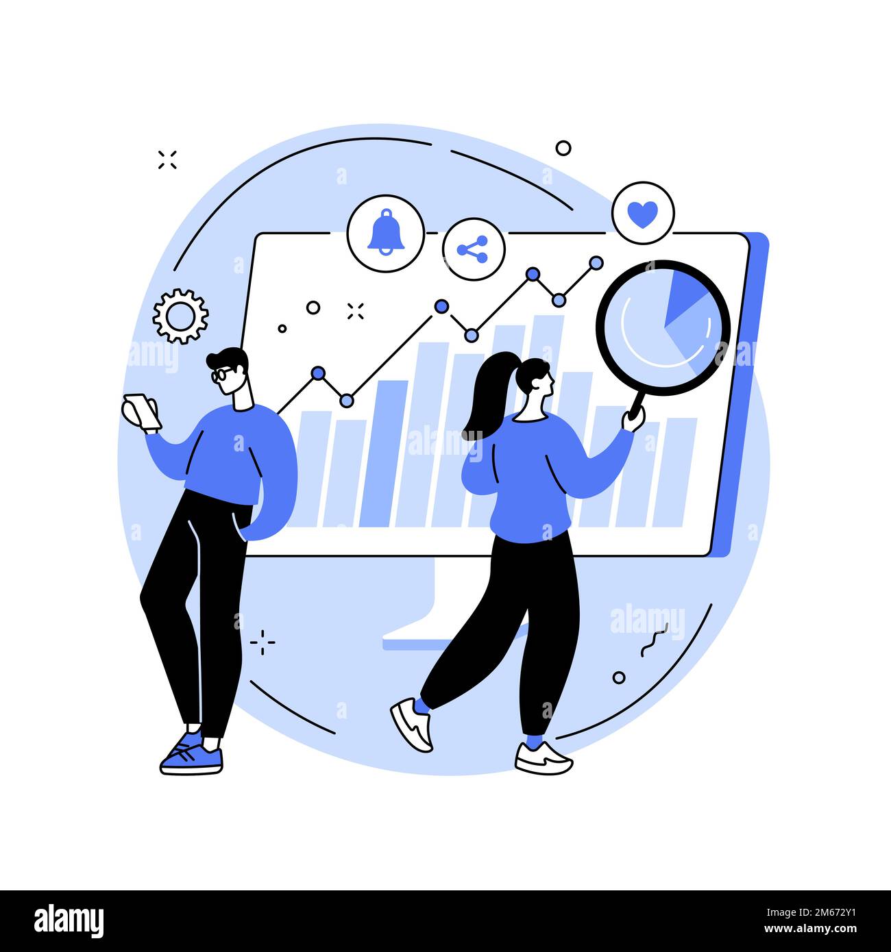 Social media analysis abstract concept vector illustration. Social ...