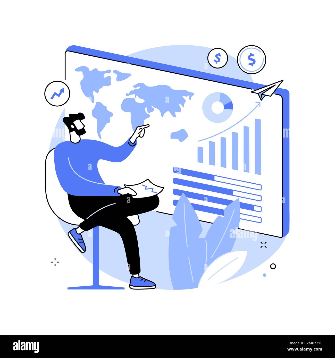Business trend abstract concept vector illustration. Choosing direction ...