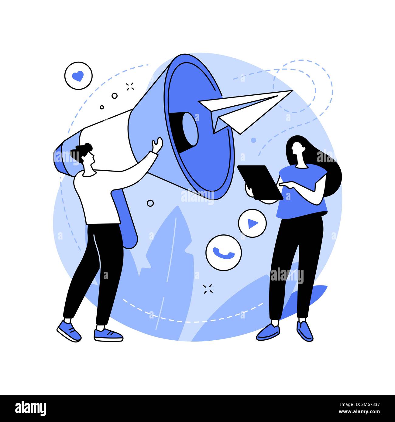 PR strategy abstract concept vector illustration. Public relations job ...