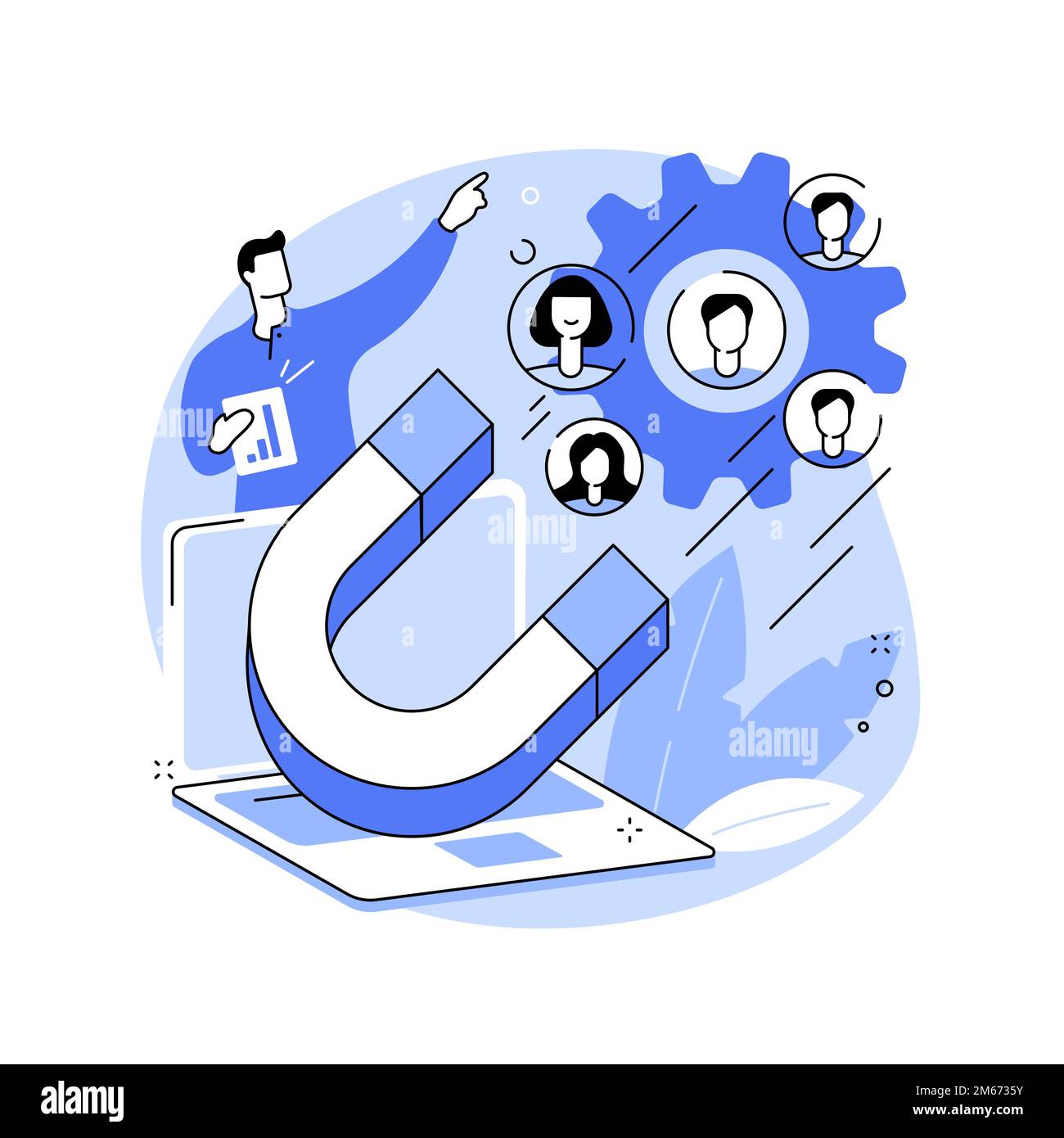 Generating new leads abstract concept vector illustration. Generate ...