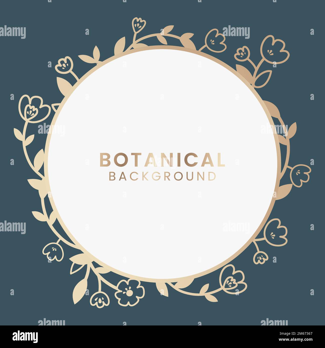 Gold botanical round framed vector Stock Vector Image & Art - Alamy