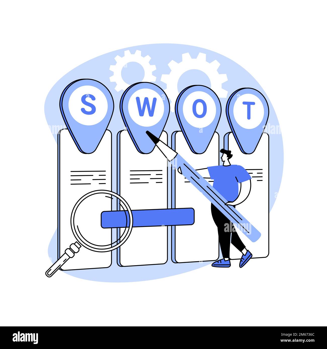 SWOT analysis abstract concept vector illustration. SWOT matrix ...