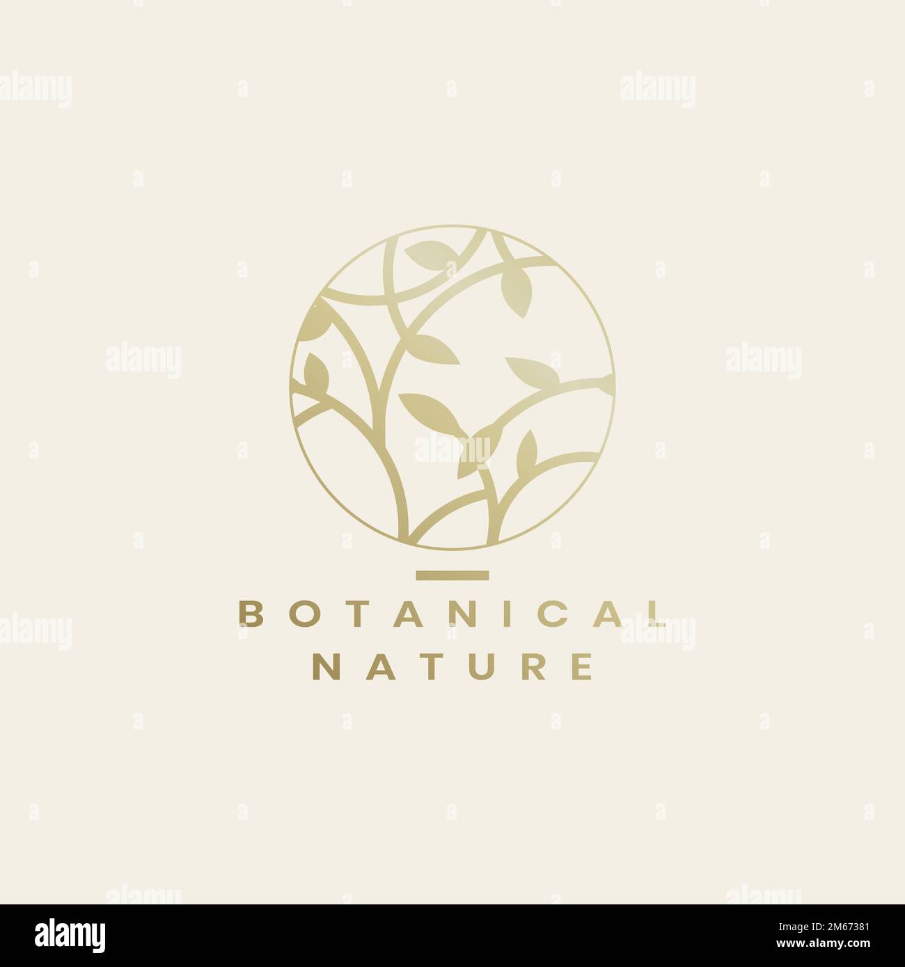 Botanical nature circle badge vector Stock Vector Image & Art - Alamy