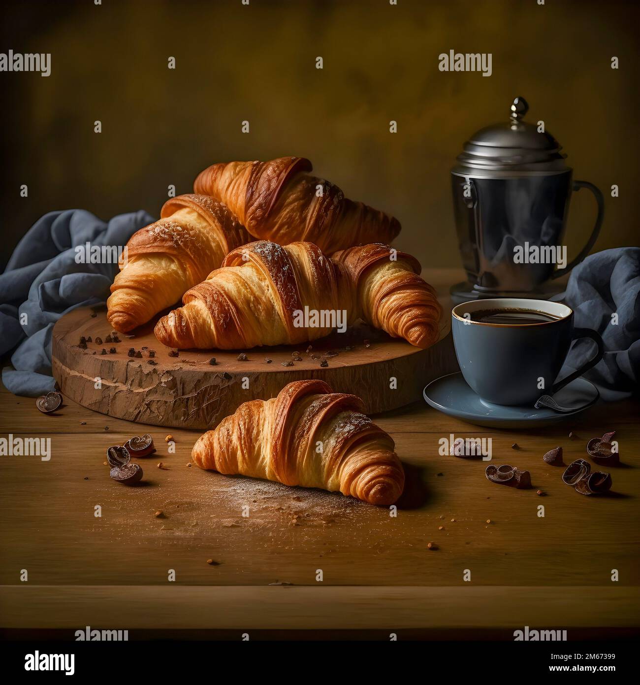 flaky, buttery layers of a freshly baked croissant. The warm, golden ...